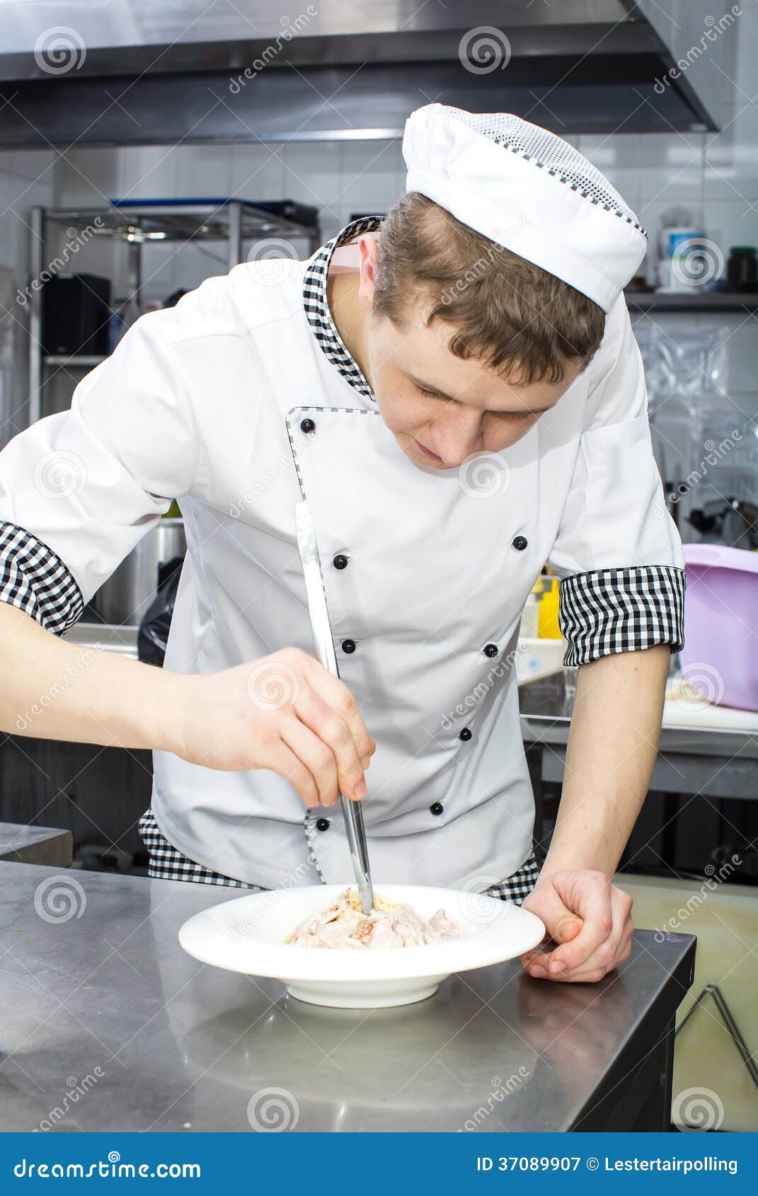 Chef prepares a meal stock image. Image of head, chef - 37089907