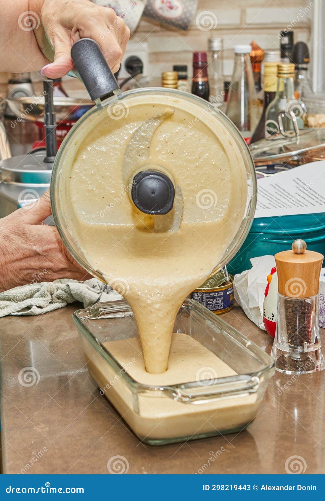 Chef Prepares Pie for Baking in Water Bath Stock Image - Image of sweet ...