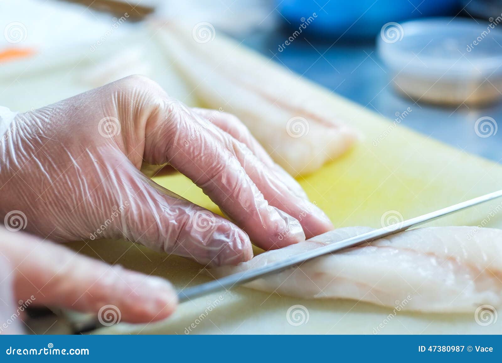 Chef prepares sashimi stock image. Image of food, preparing - 47380987