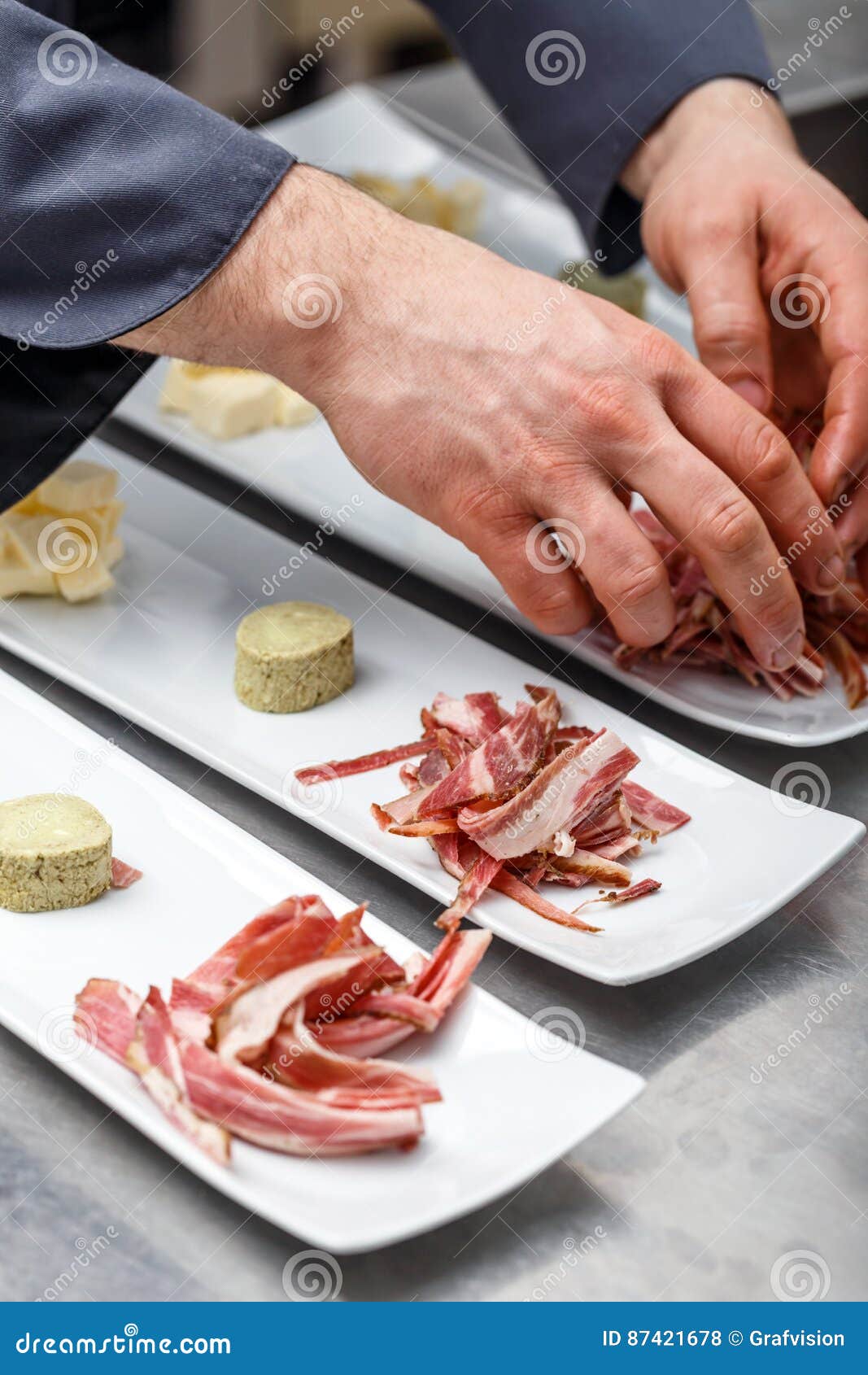 Chef preparing appetizer stock photo. Image of chef, preparation - 87421678