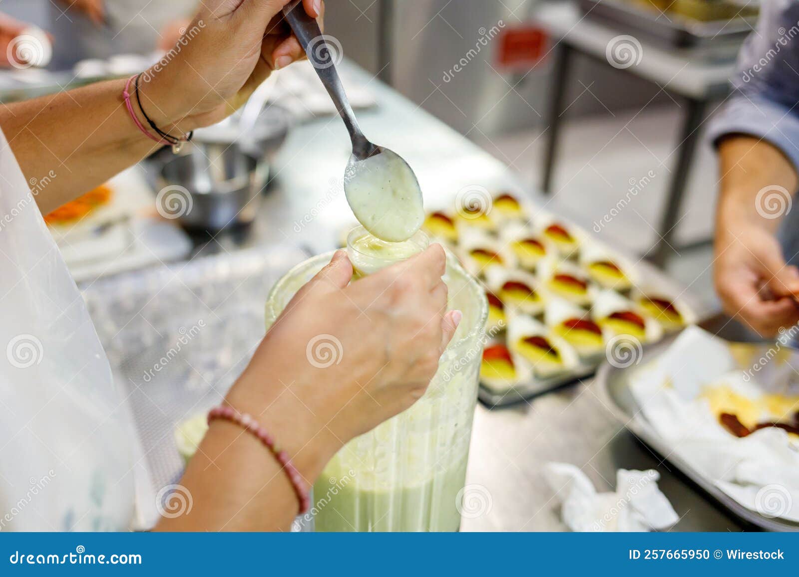 Chef Preparing Appetizers for a Buffet Meal Stock Photo - Image of ...
