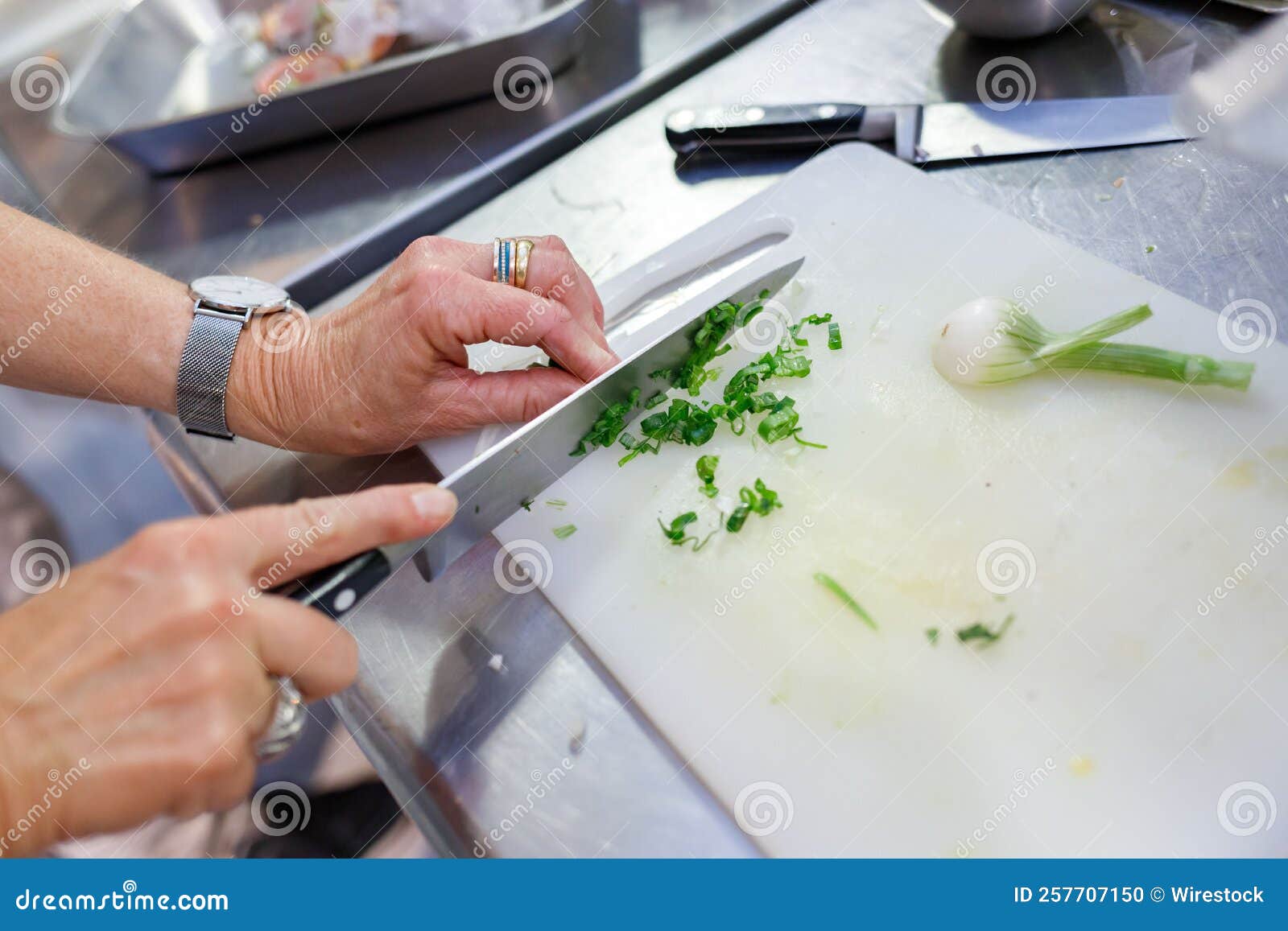 Chef Preparing Appetizers for a Buffet Meal Stock Photo - Image of ...