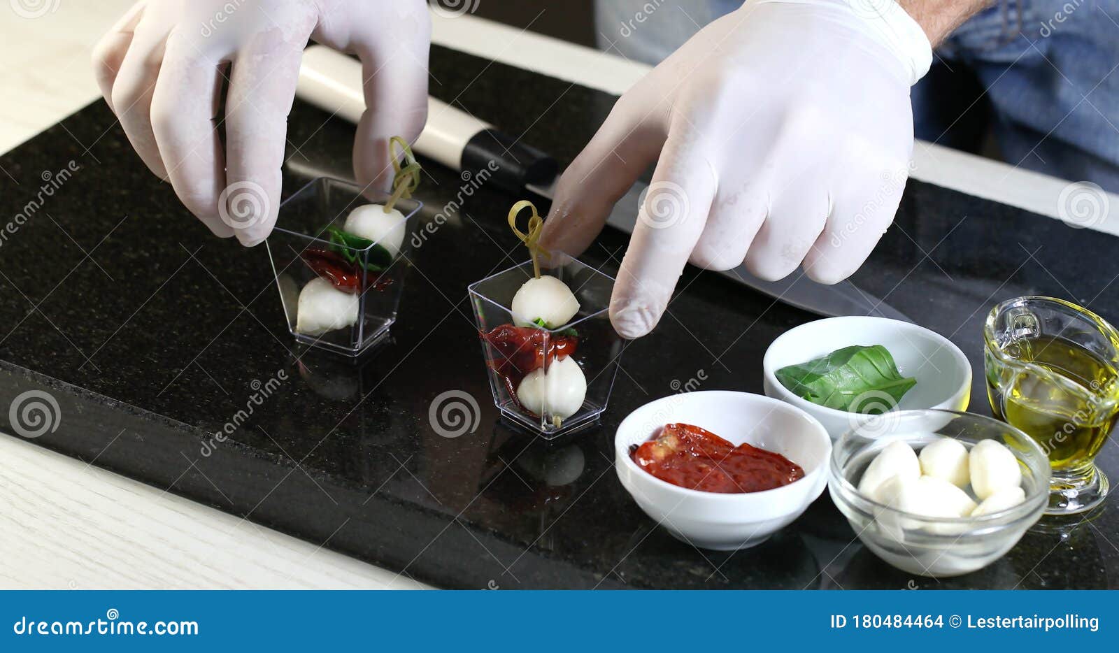 Chef Preparing Canapes in the Kitchen Stock Photo - Image of mature ...