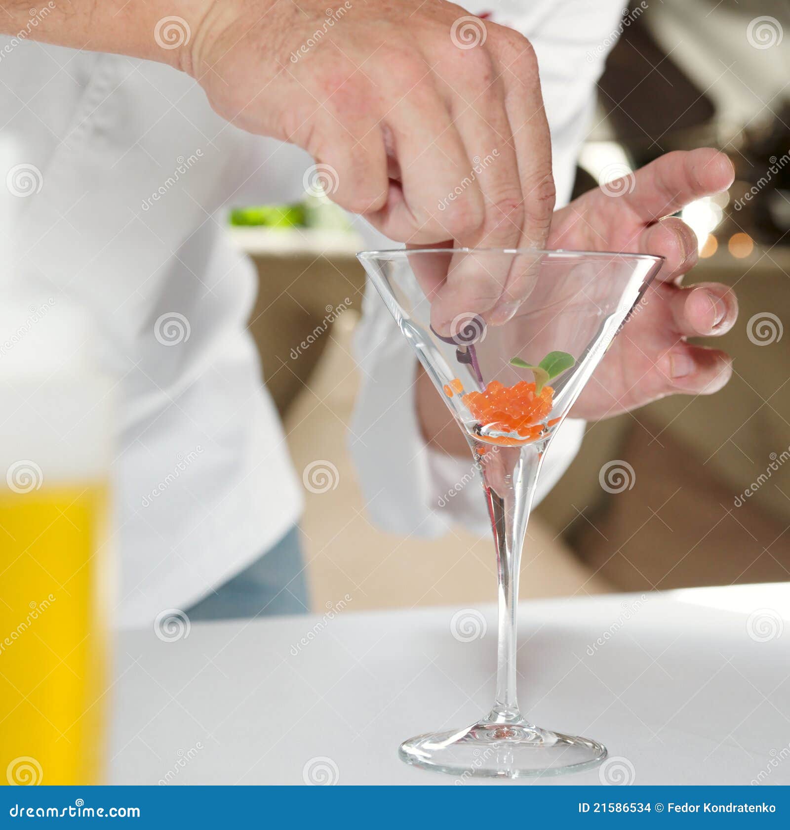 Chef is Preparing Caviar Appetizer Stock Photo - Image of sauce, cooked ...