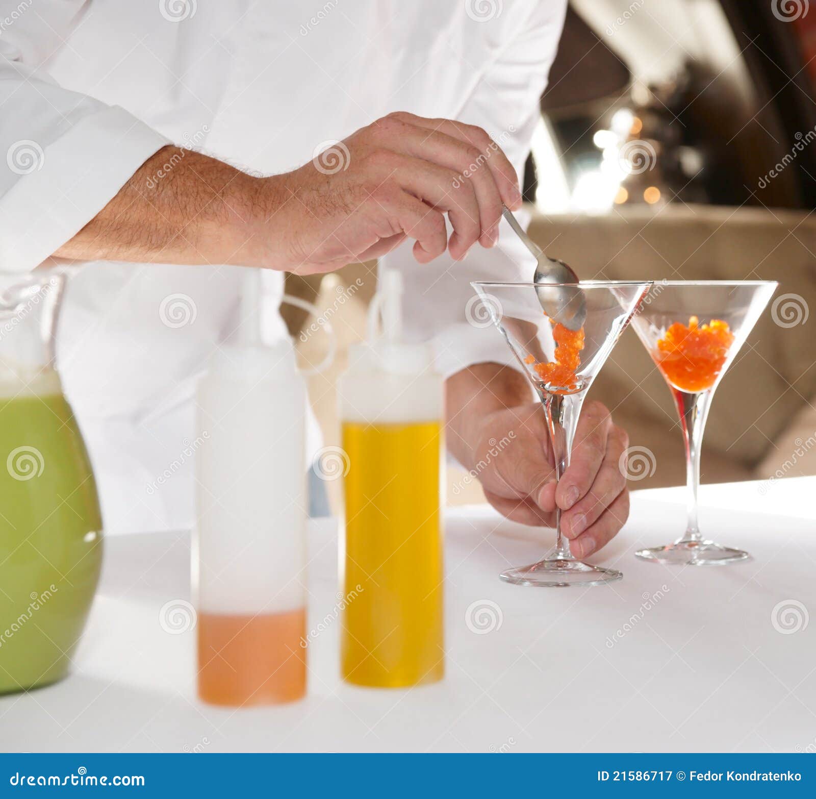 Chef is Preparing Caviar Appetizer Stock Image - Image of hand, making ...