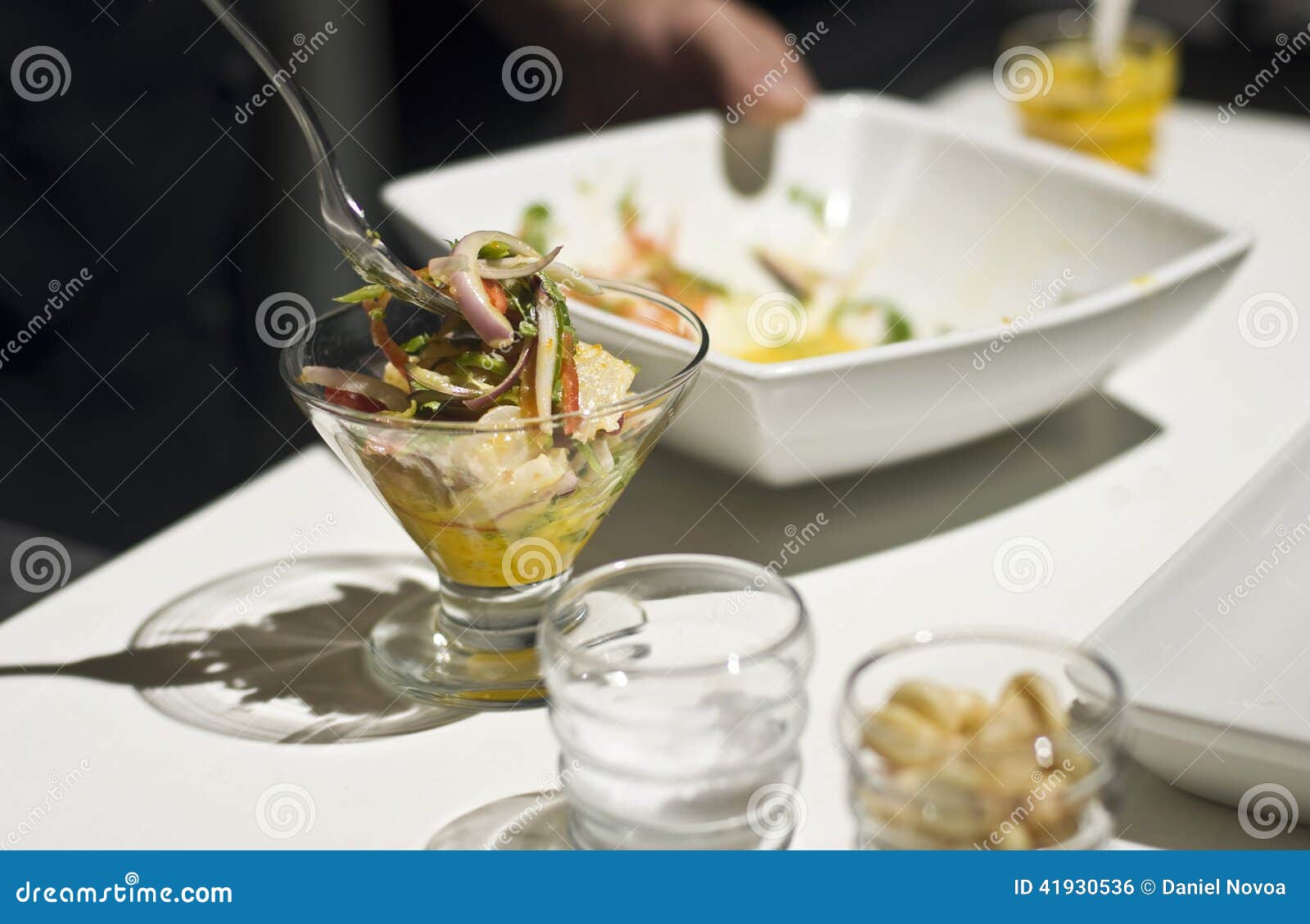 Chef preparing ceviche stock photo. Image of making, luxury - 41930536