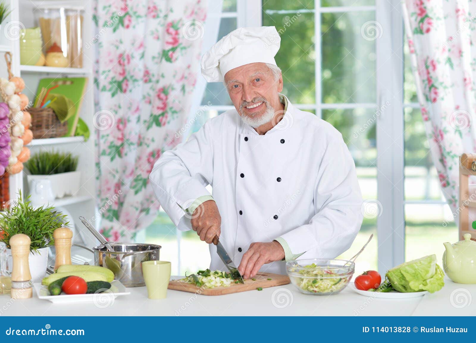 Chef preparing dinner stock photo. Image of portion - 114013828