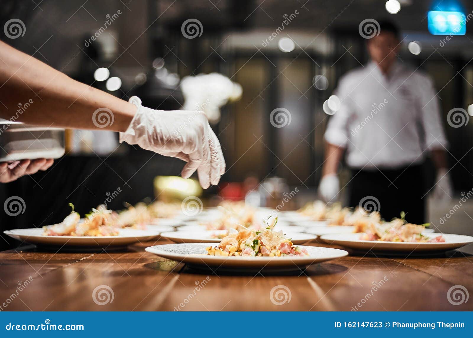 Chef preparing dish stock image. Image of person, kitchen - 162147623