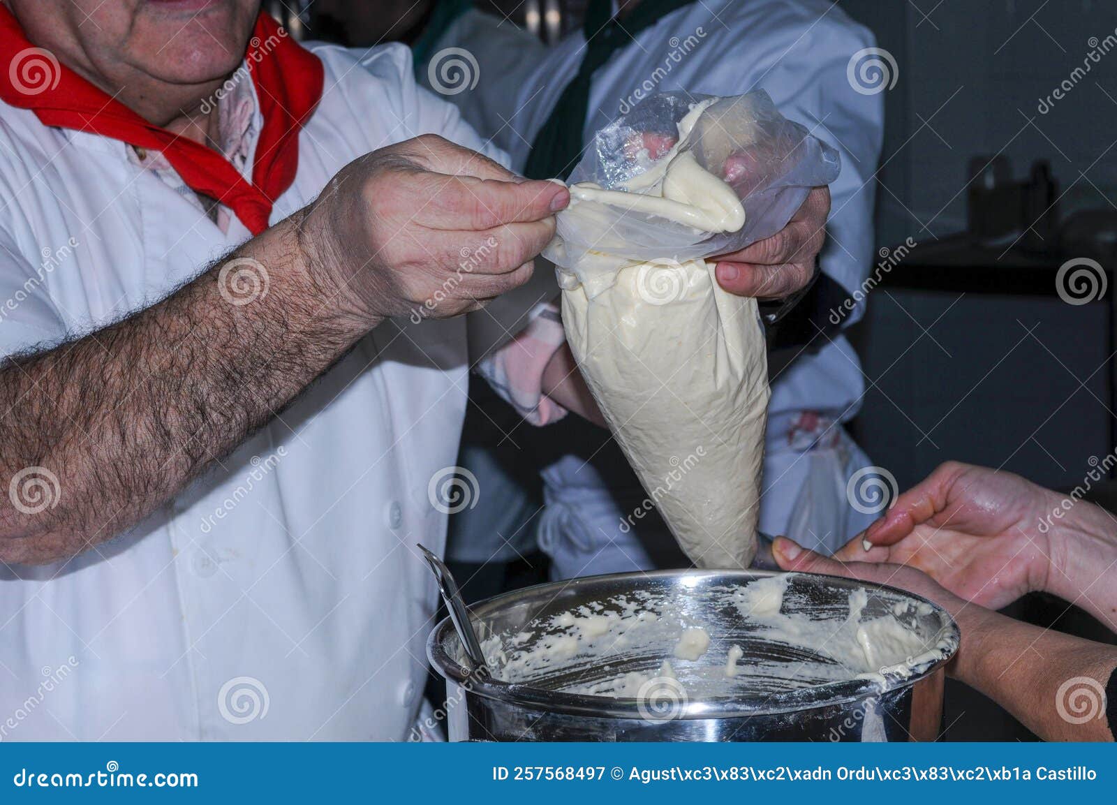 Chef Preparing a Flavored Pastry Cream. Stock Image - Image of closeup ...