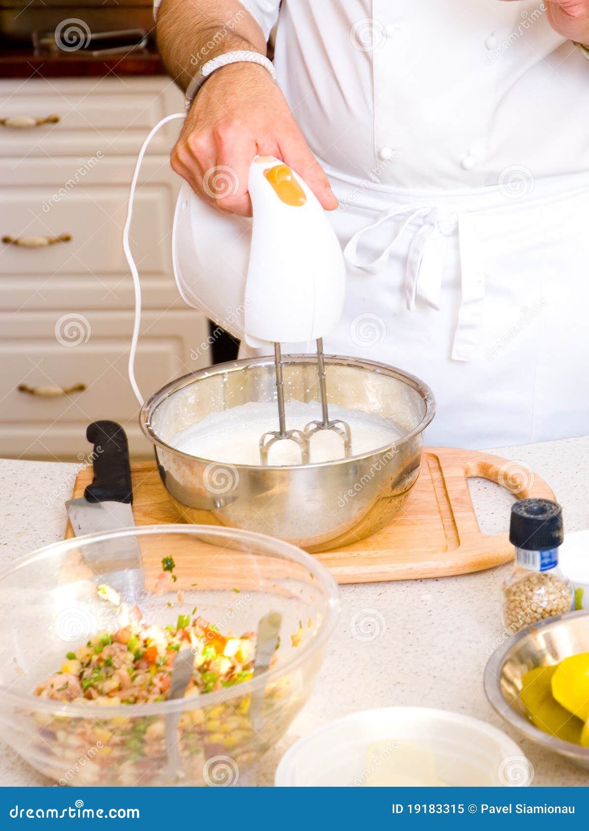 Chef preparing food stock image. Image of male, cooking - 19183315