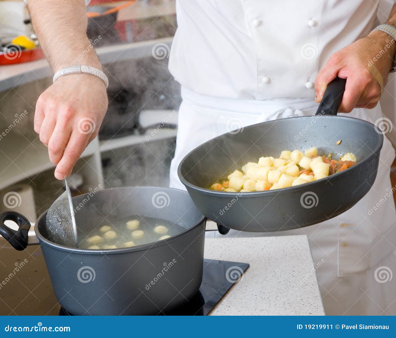 Chef preparing food stock image. Image of outfit, scoop - 19219911