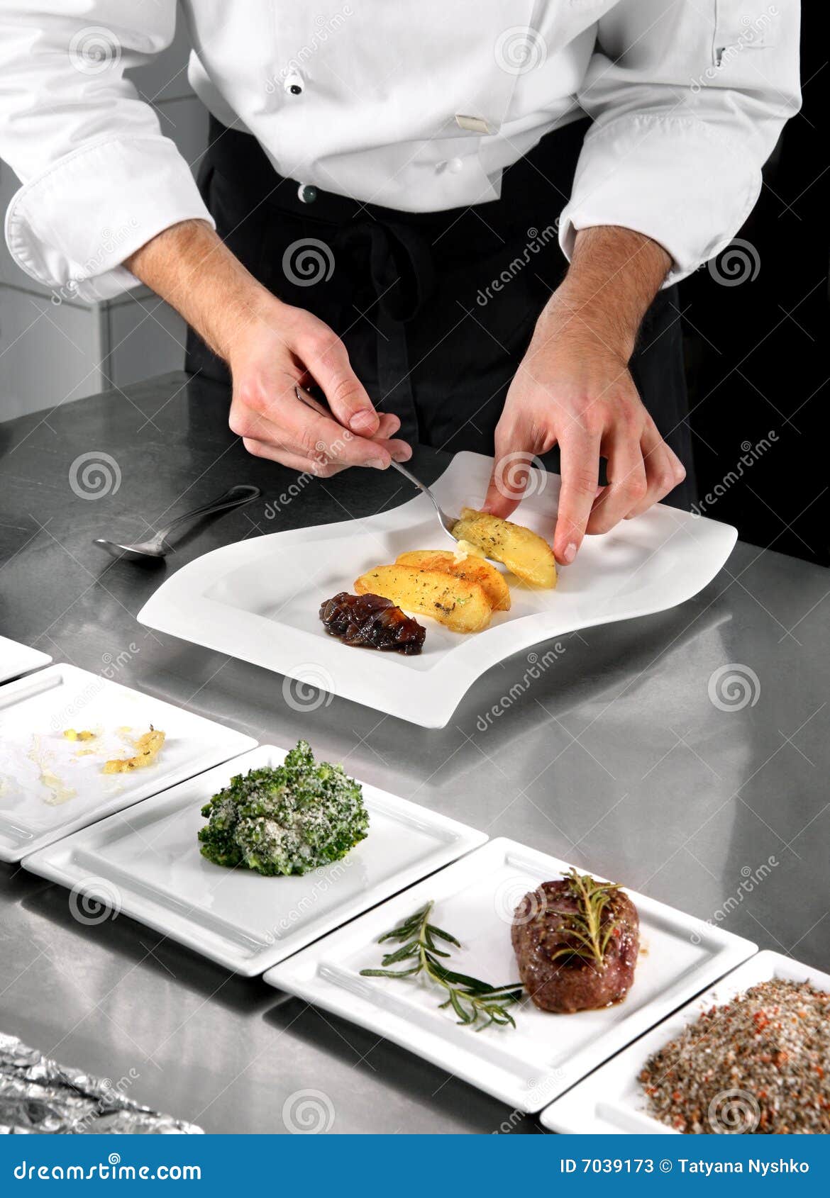 Chef preparing food stock image. Image of working, cooking - 7039173
