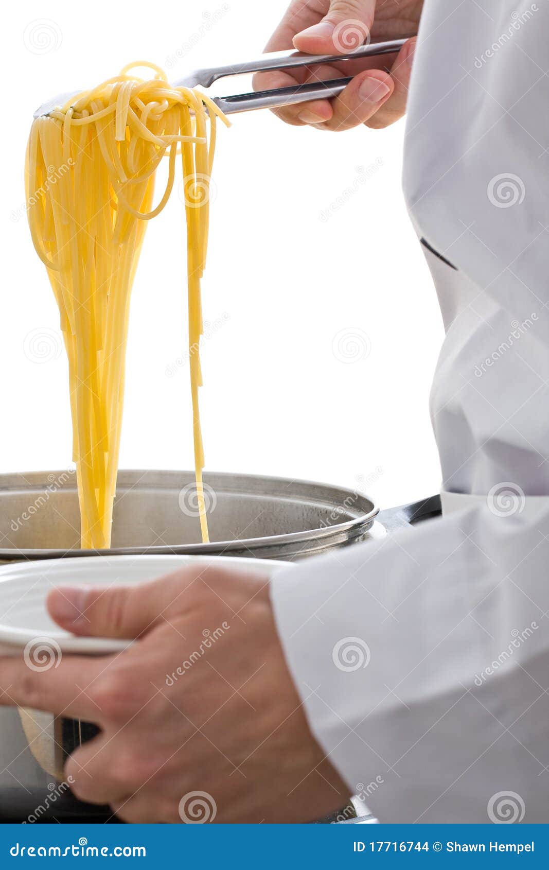 Chef preparing pasta stock photo. Image of hand, chef - 17716744