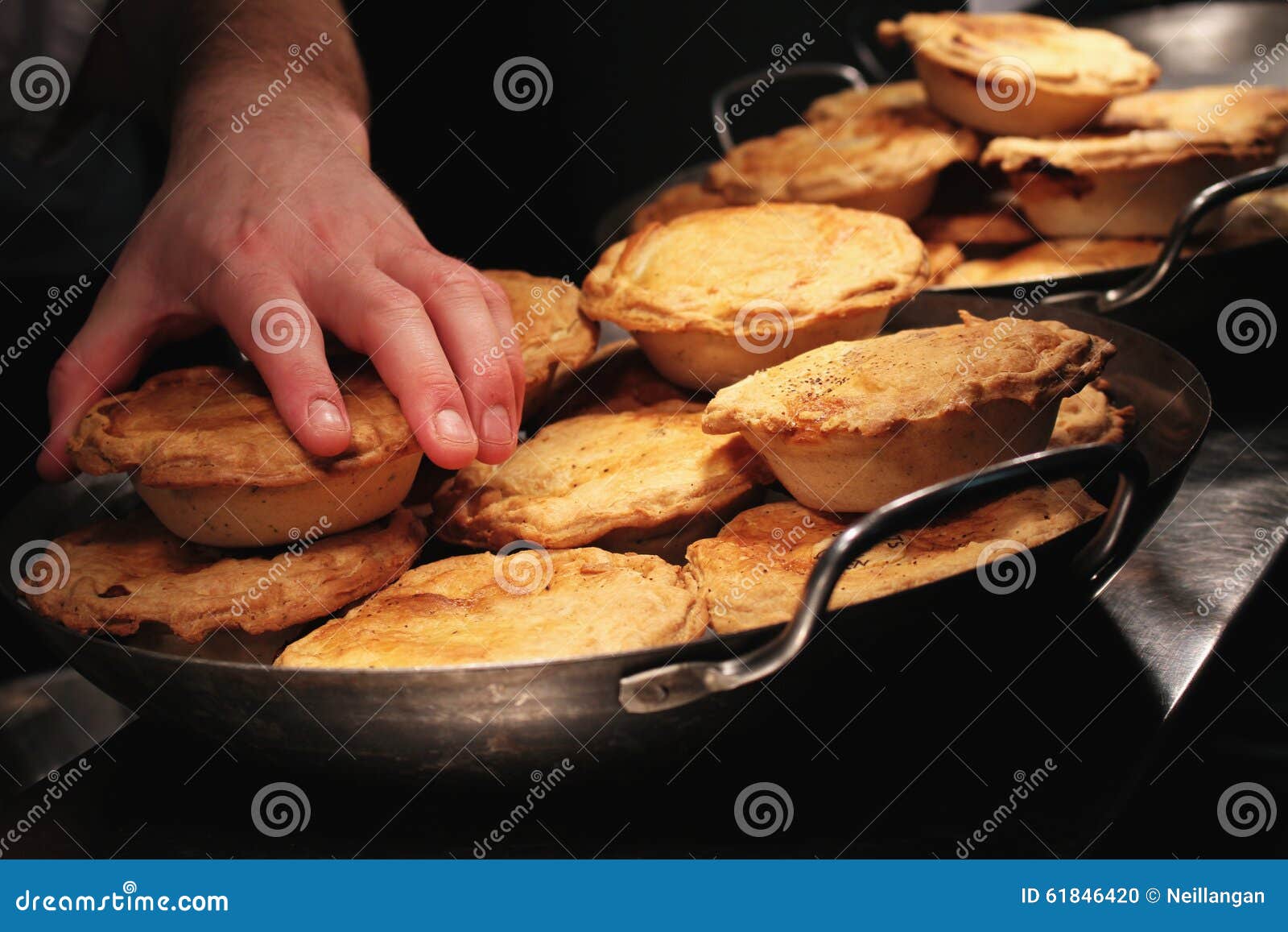Chef preparing pies stock photo. Image of baked, pies - 61846420