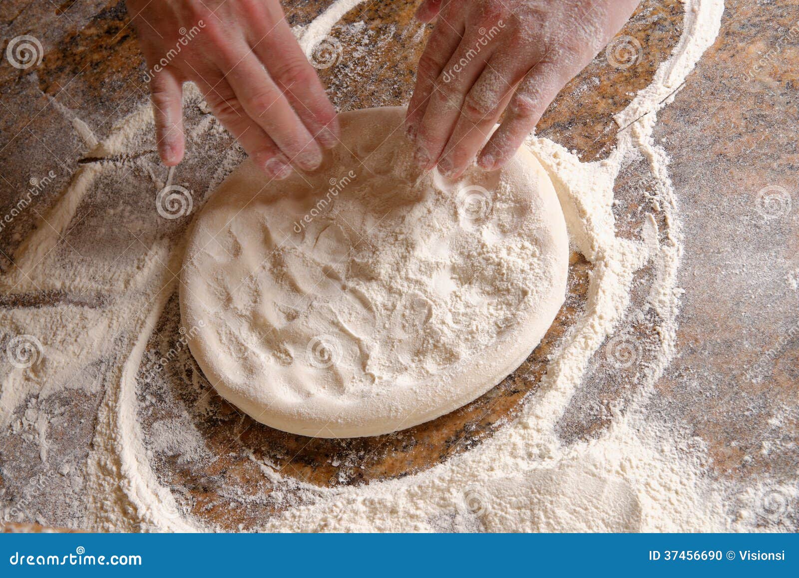 Chef Preparing pizza dough stock photo. Image of adult - 37456690