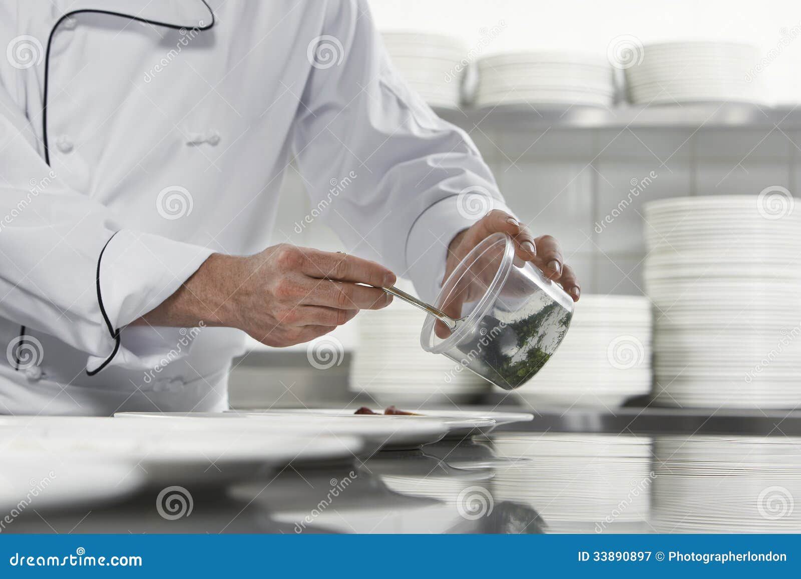 Chef Preparing Salad stock image. Image of people, preparation - 33890897