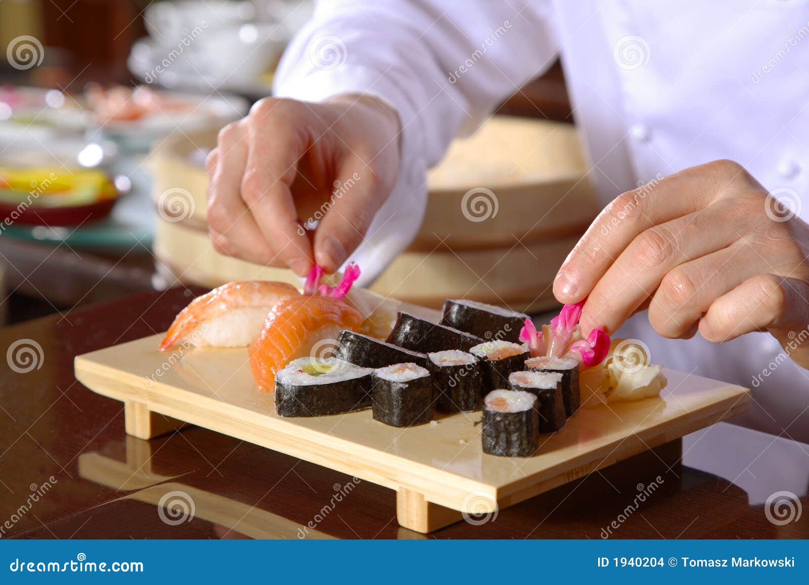 Chef Preparing Sushi Stock Images - Image: 1940204