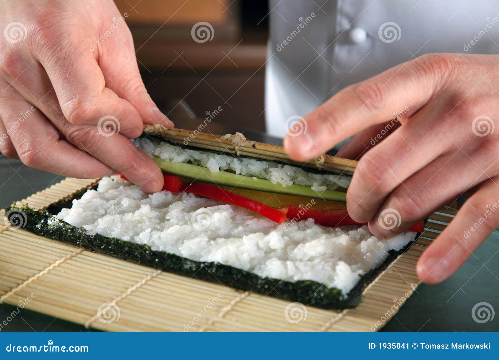 Chef Preparing Sushi-2 stock image. Image of preparing - 1935041