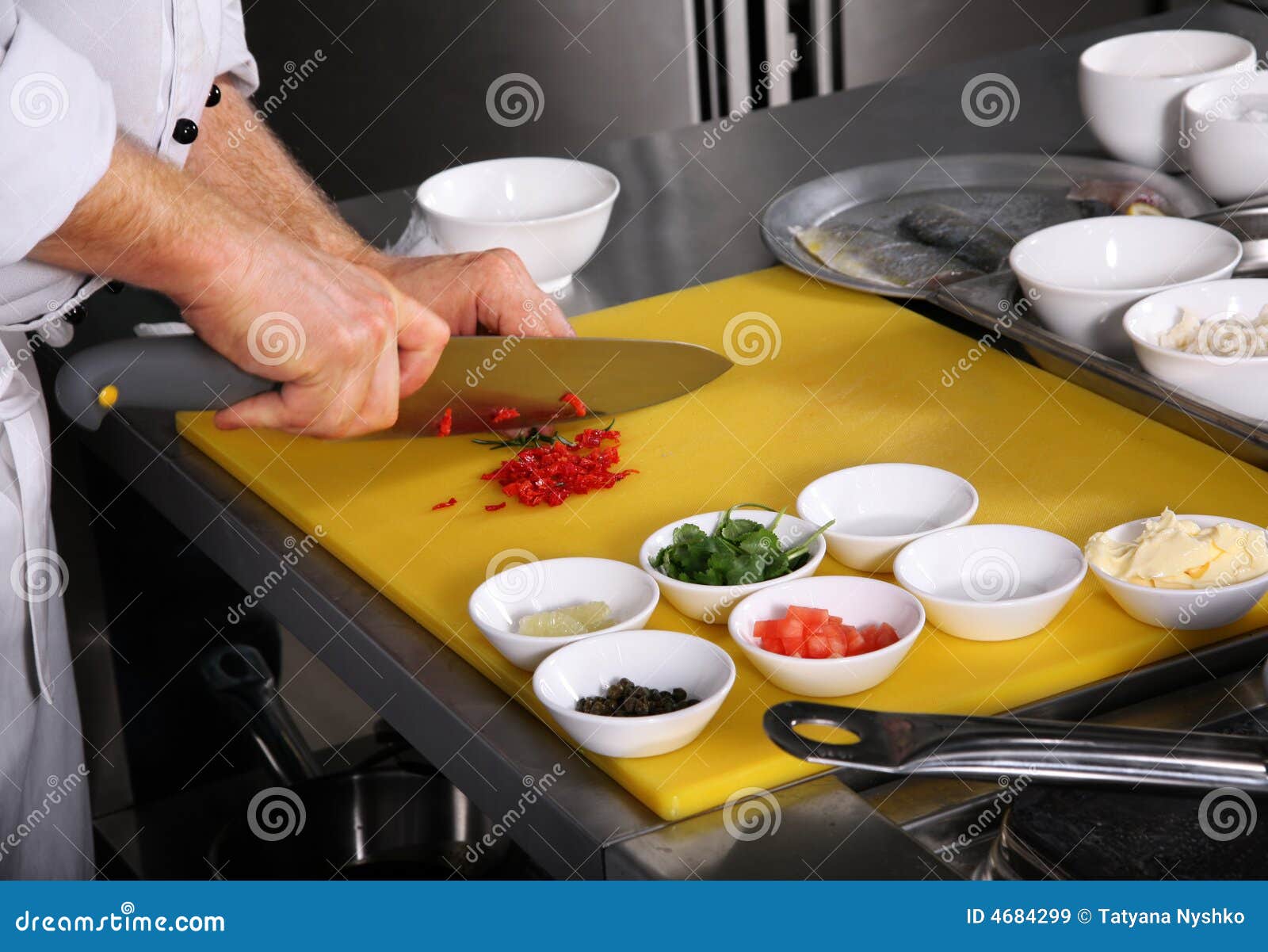 Chef preparing vegetable stock image. Image of herb, industry - 4684299