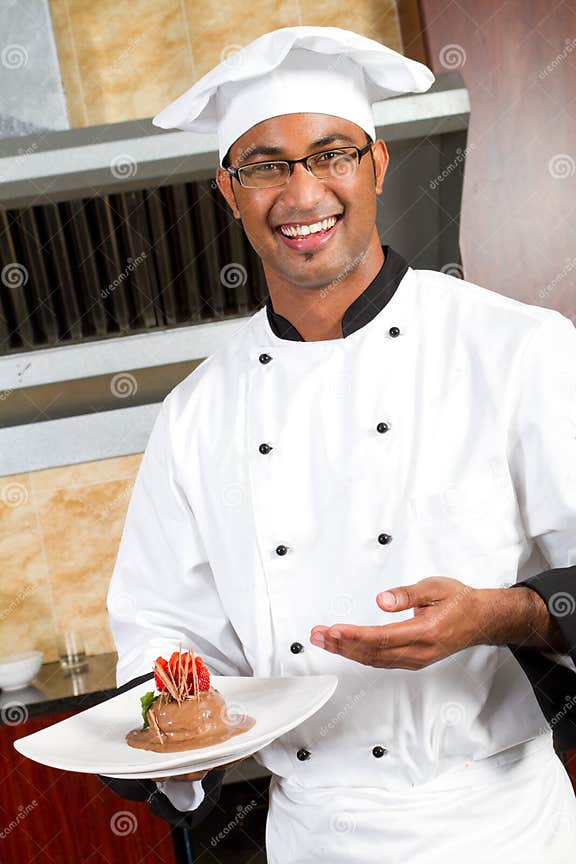 Chef present food stock photo. Image of expression, dish - 14985618