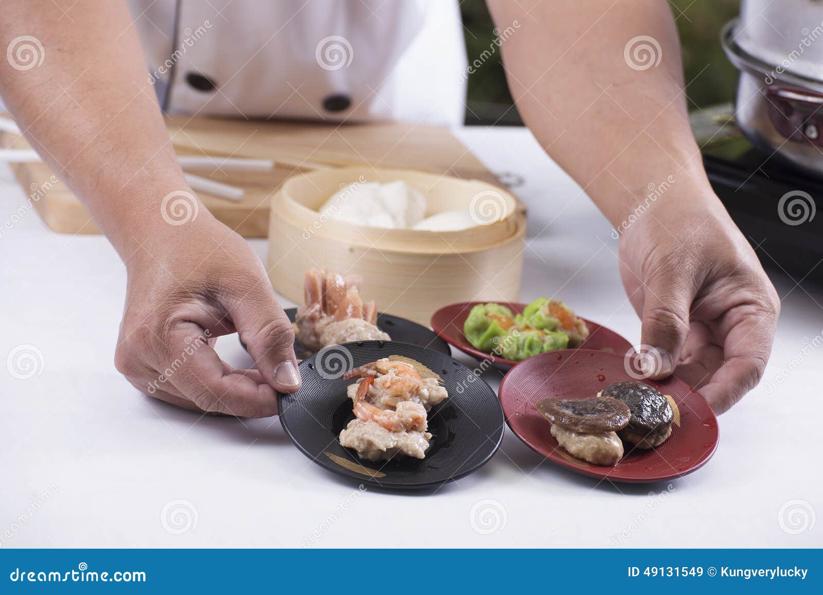 Chef Presented Chinese Dim Sum Stock Image - Image of chinese, lunch ...