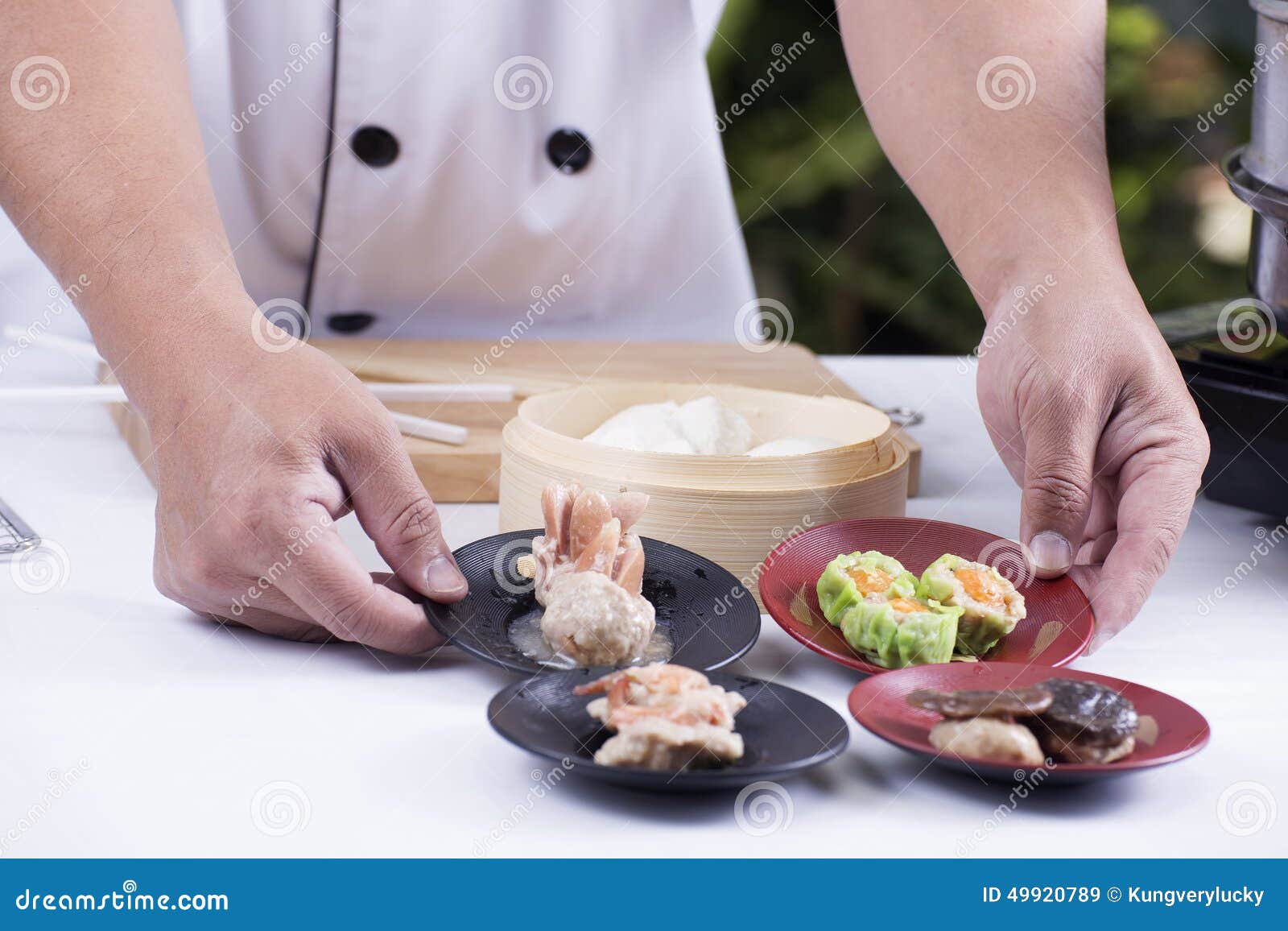 Chef Presented Chinese Dim Sum Stock Image - Image of asia, breakfast ...