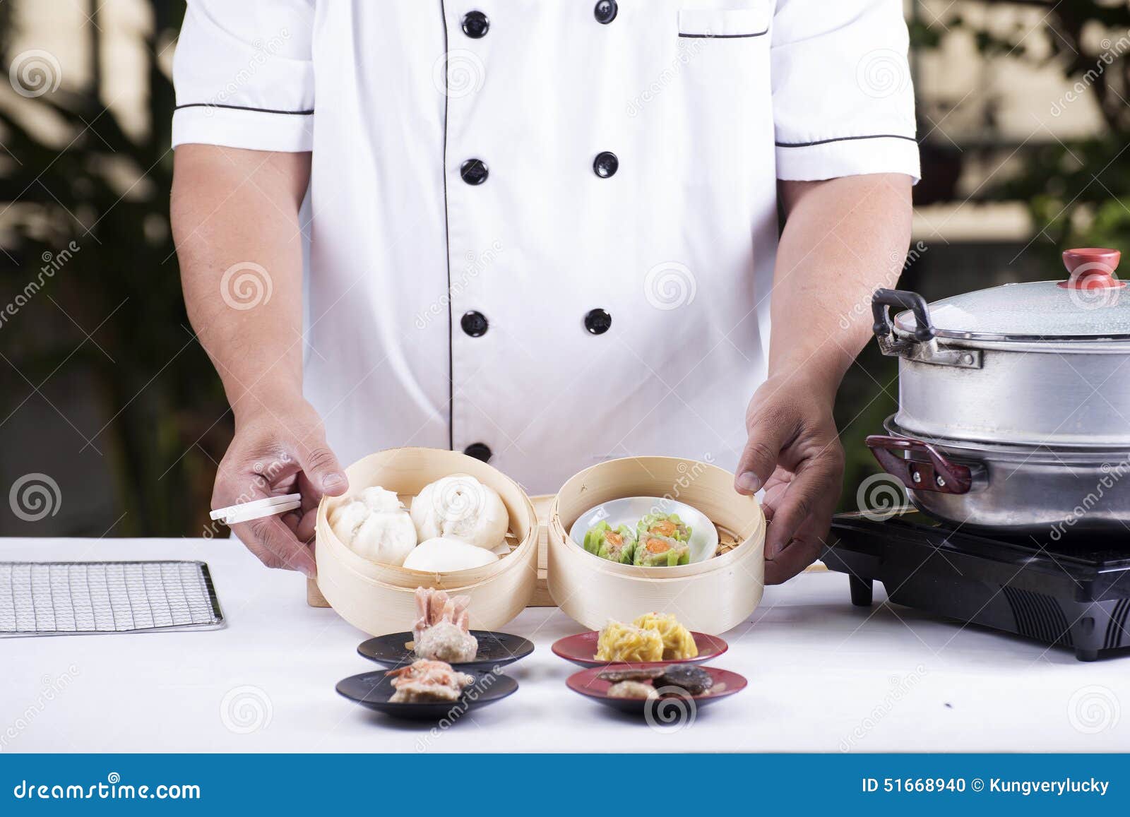 Chef Presented Chinese Dim Sum Stock Photo - Image of restaurant, food ...