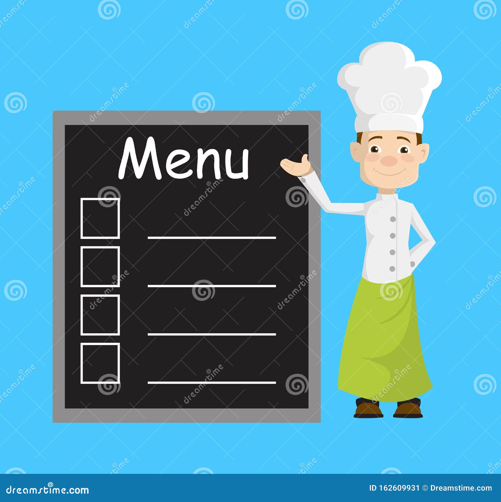Chef - Presenting Menu List Stock Vector - Illustration of marketing ...