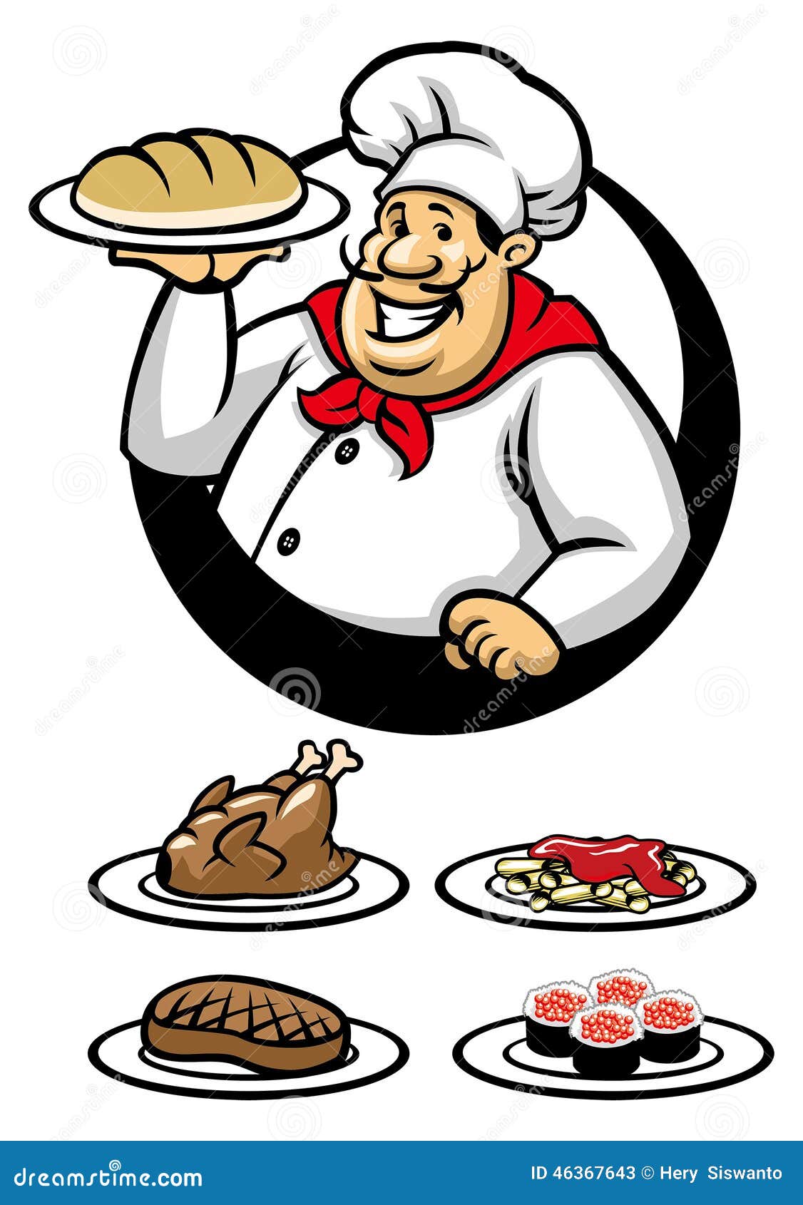 Chef Presenting Restaurant Menu On Board. Food Concept Cartoon Vector ...