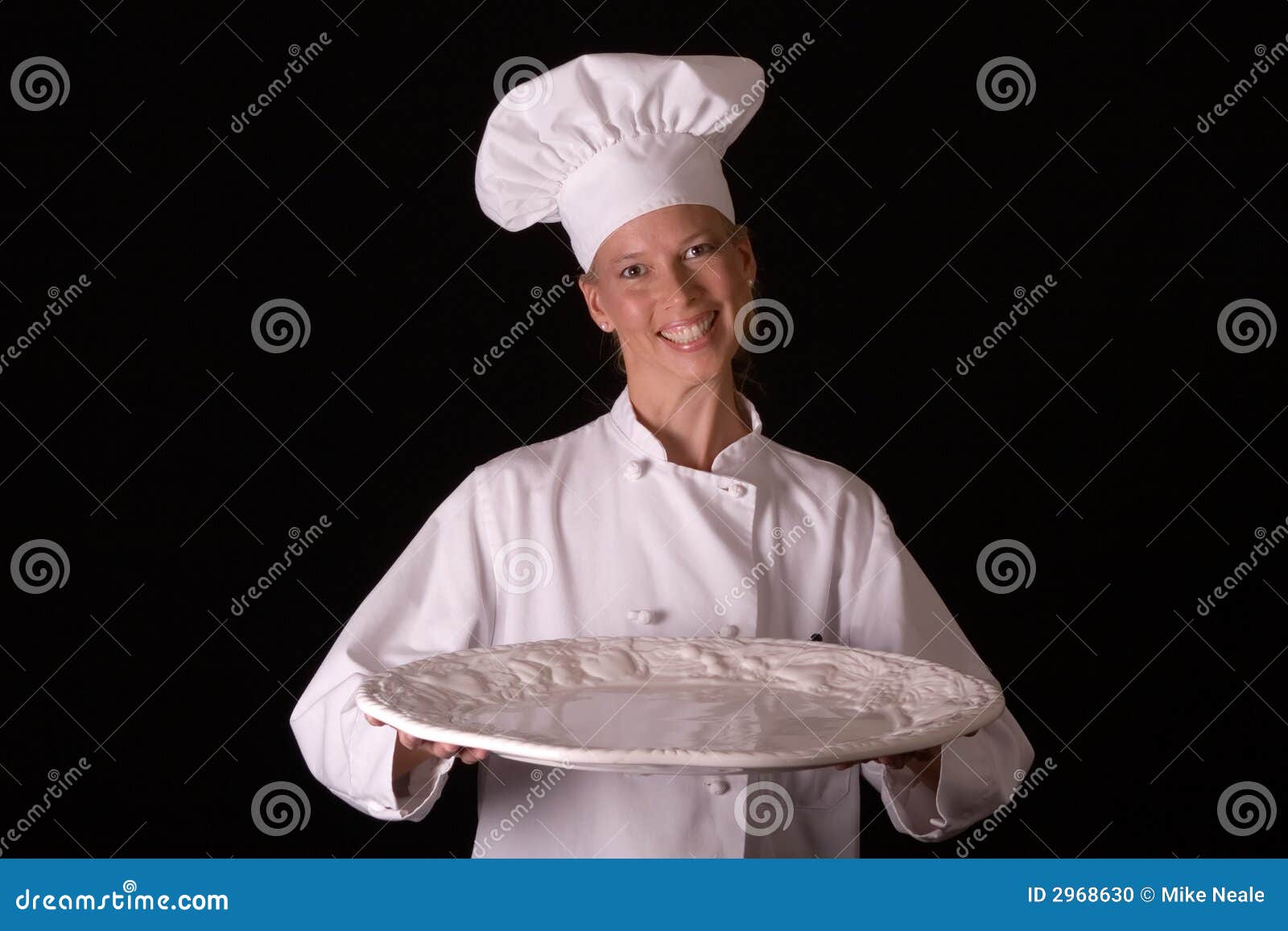 Chef Presenting Platter stock photo. Image of black, smile - 2968630
