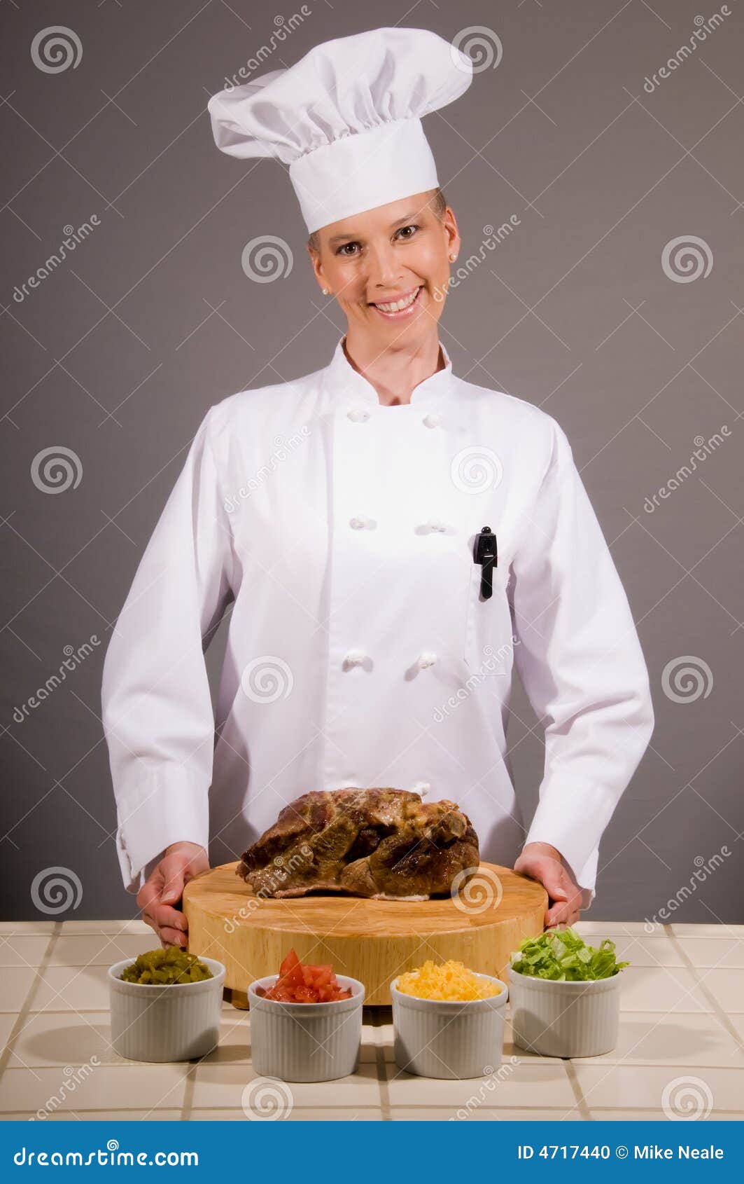 Chef Presents Roast stock photo. Image of cooking, cheerful - 4717440