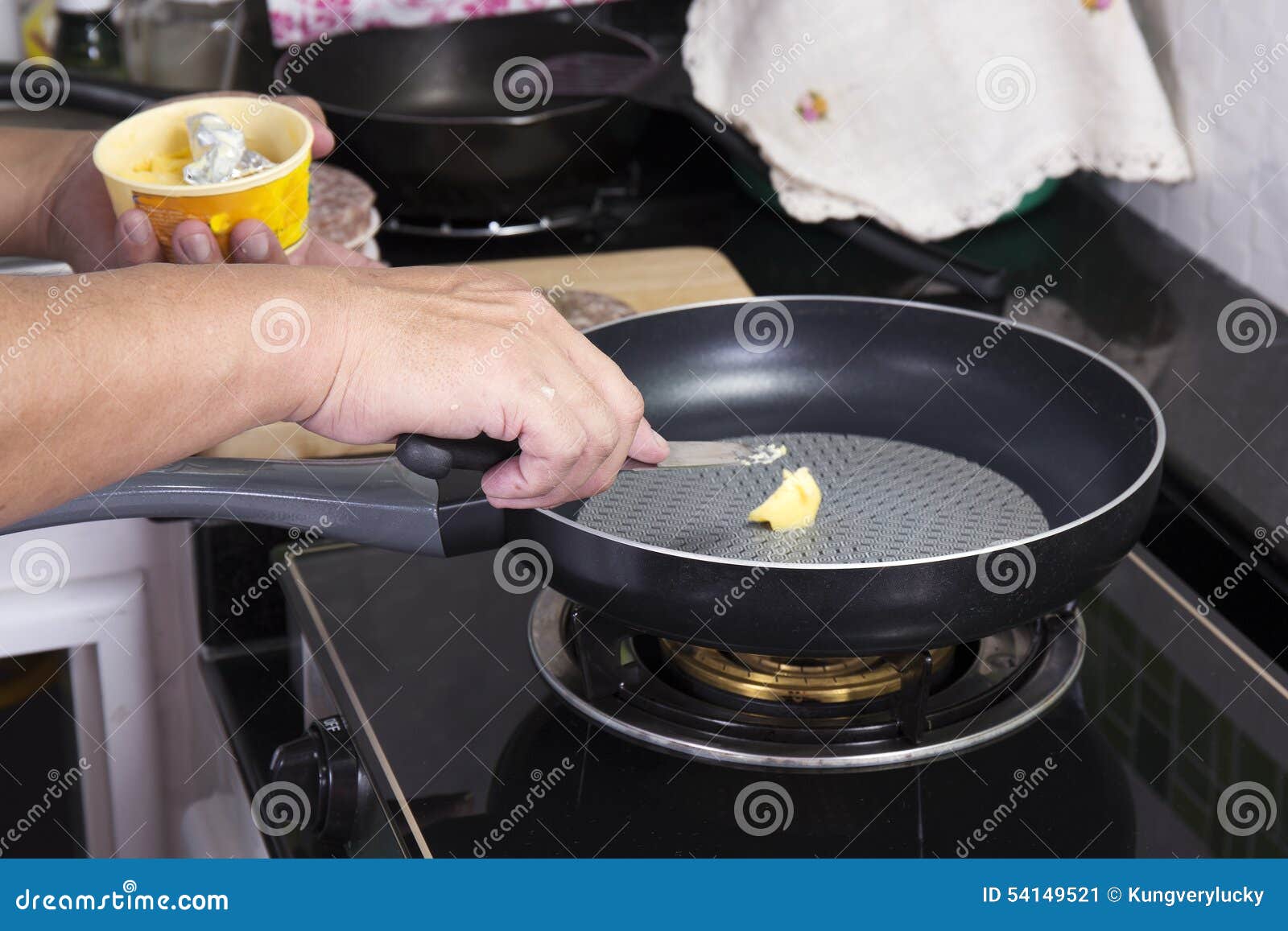 Chef Putting Butter To the Pan Stock Image - Image of ingredient ...