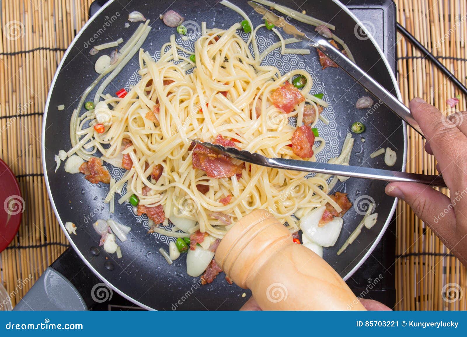 Chef Putting Pepper for Cooking Stock Image - Image of closeup, chef ...