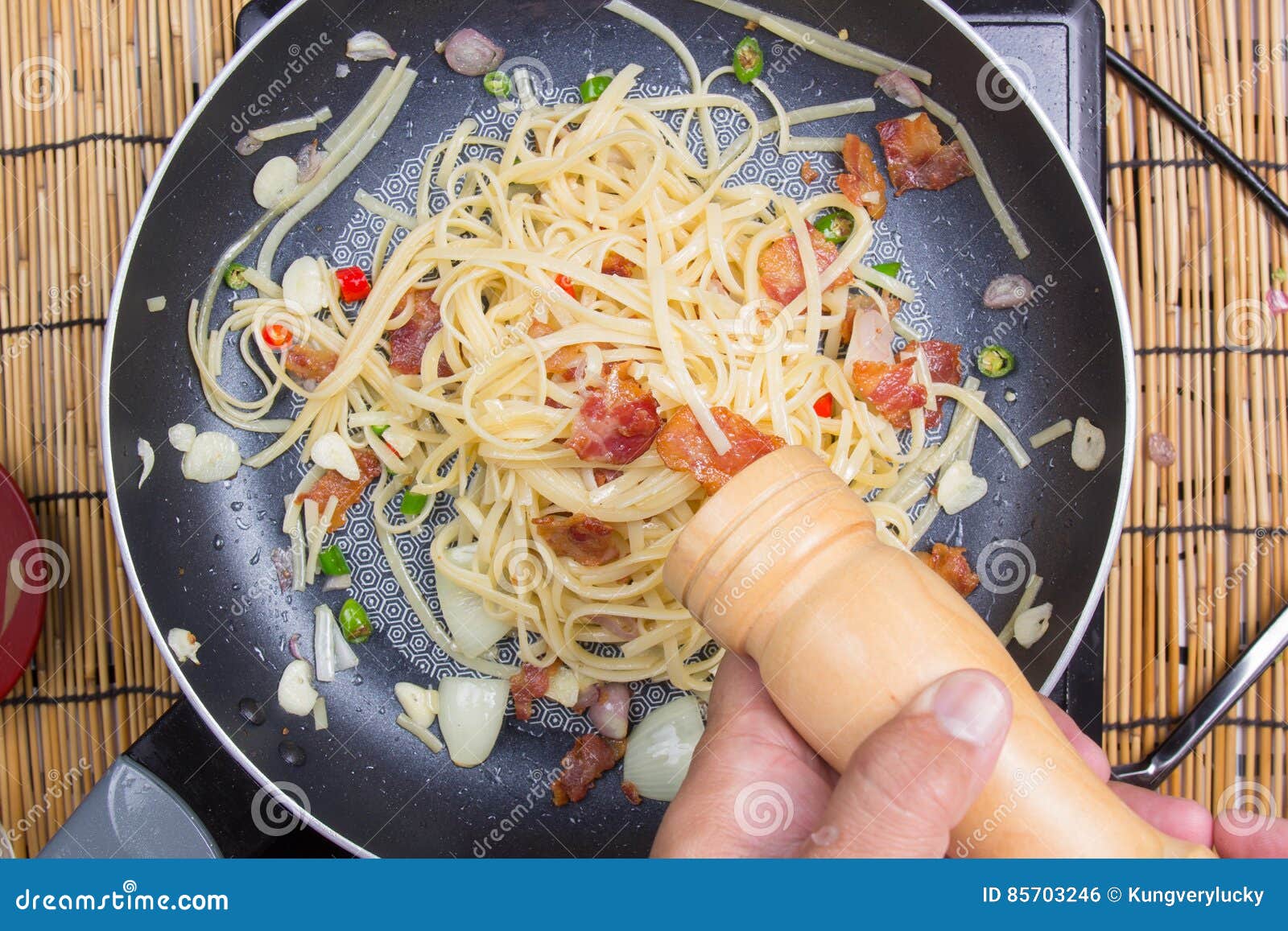 Chef Putting Pepper for Cooking Stock Photo - Image of pattern ...