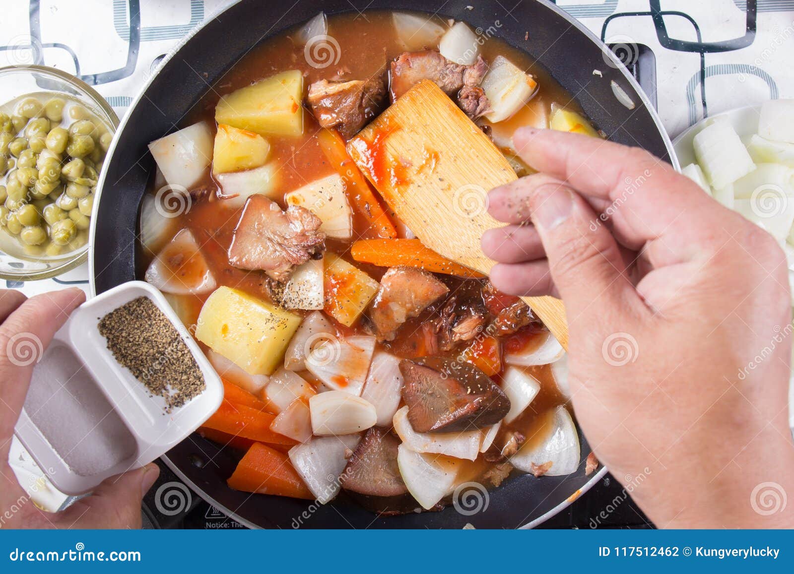 Chef Putting Pepper for Cooking Stock Photo - Image of chef, black ...