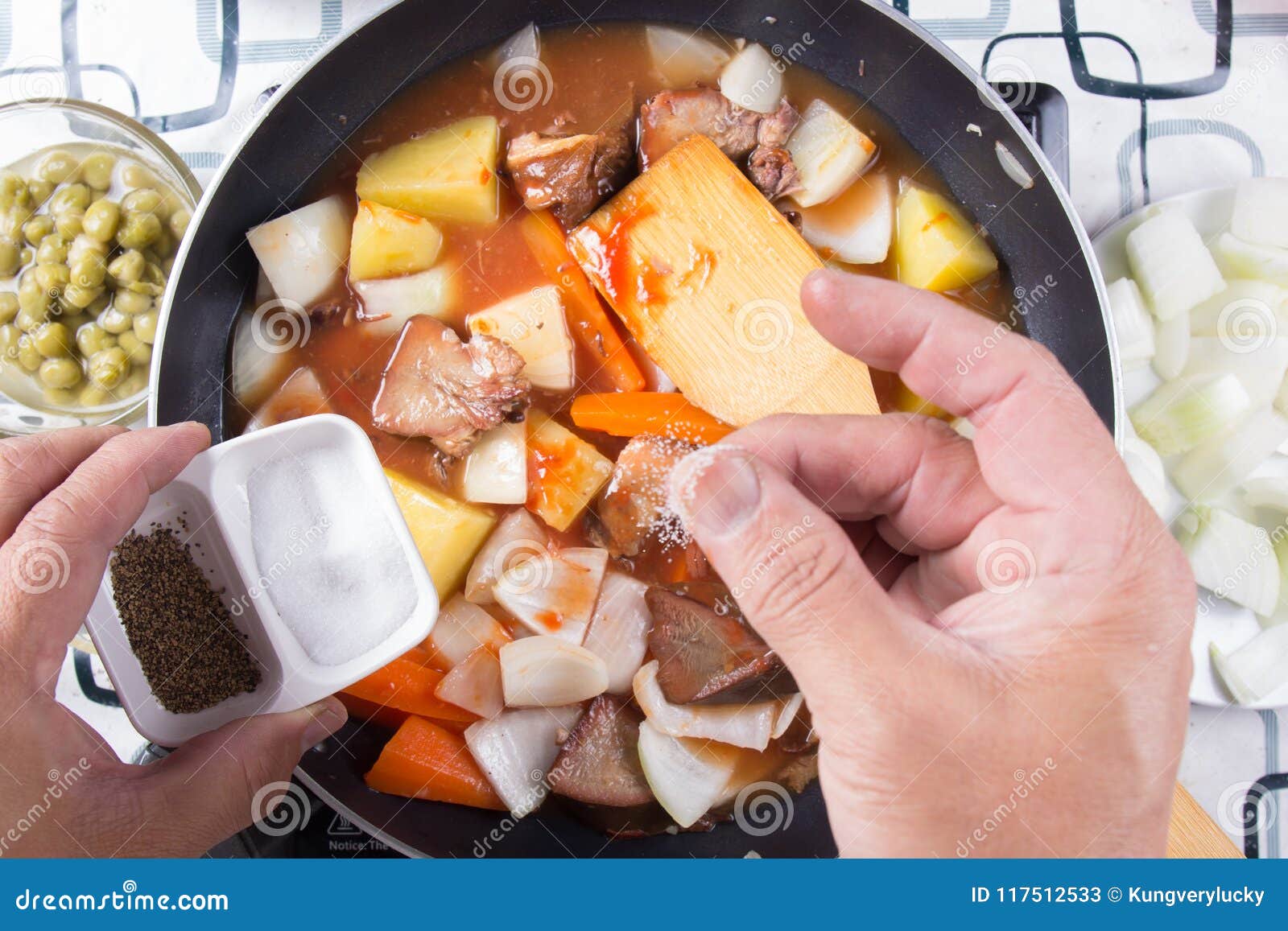 Chef Putting Salt for Cooking Stock Image - Image of closeup, delicious ...