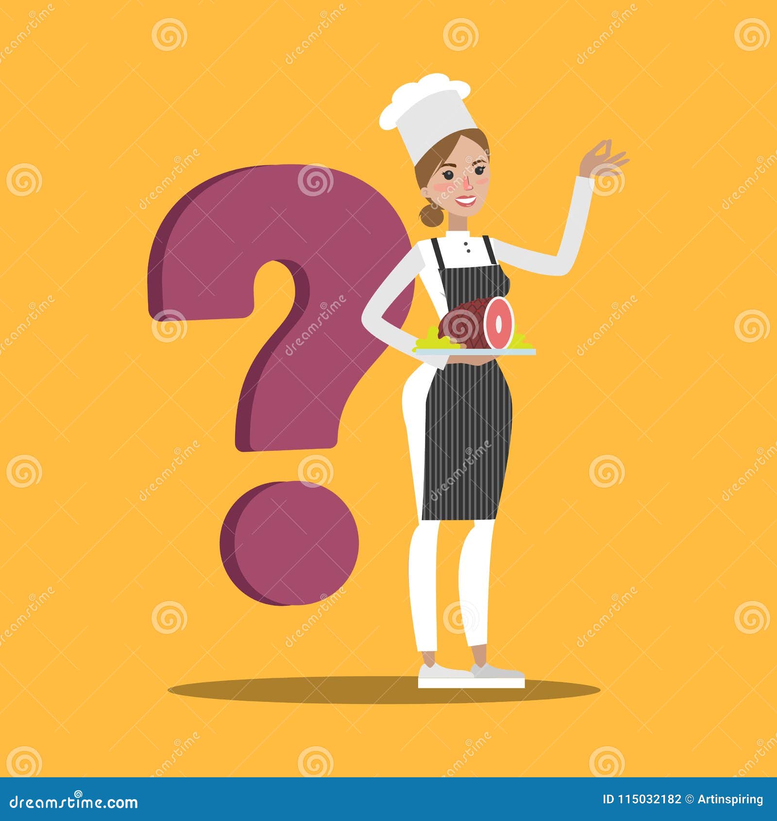 Chef with question. stock vector. Illustration of boss - 115032182