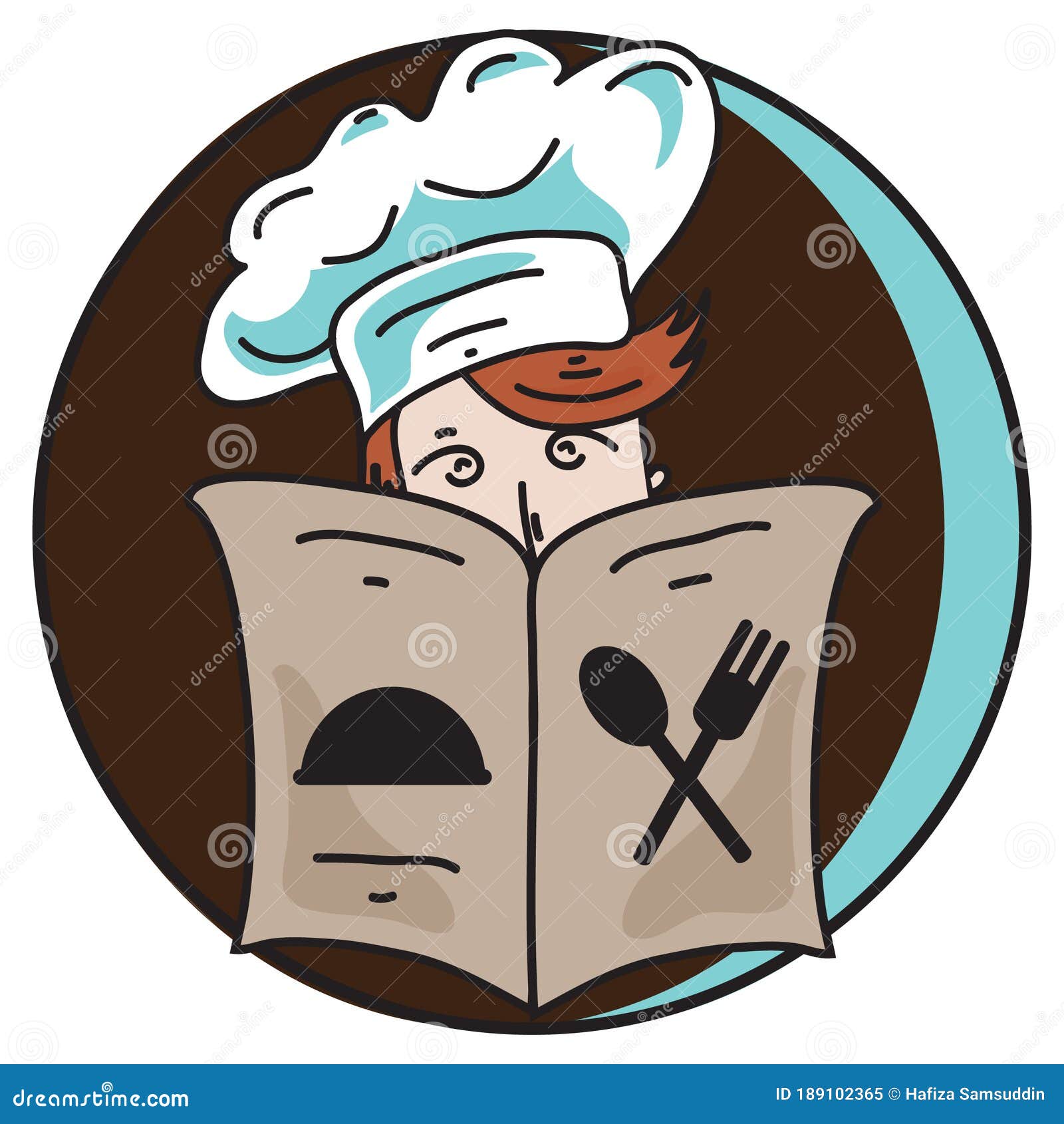 Chef Reading Menu Card. Vector Illustration Decorative Design Stock ...