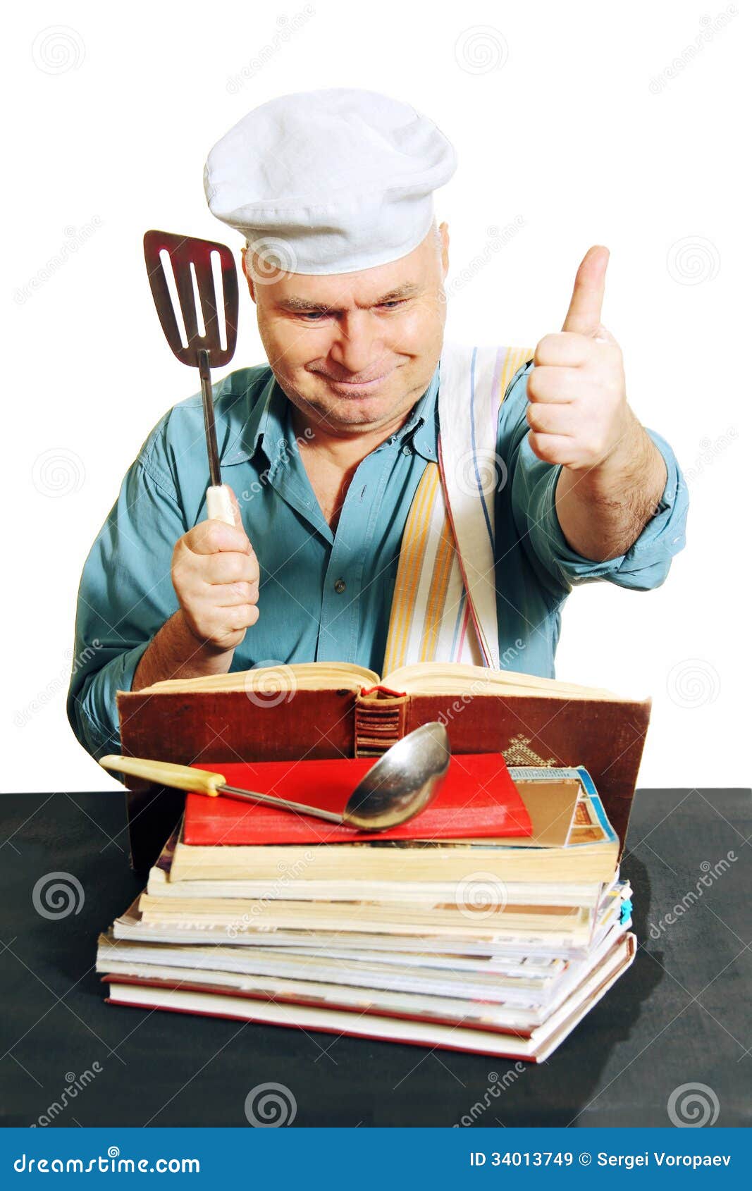 Chef with recipe book. stock image. Image of adult, caucasian - 34013749