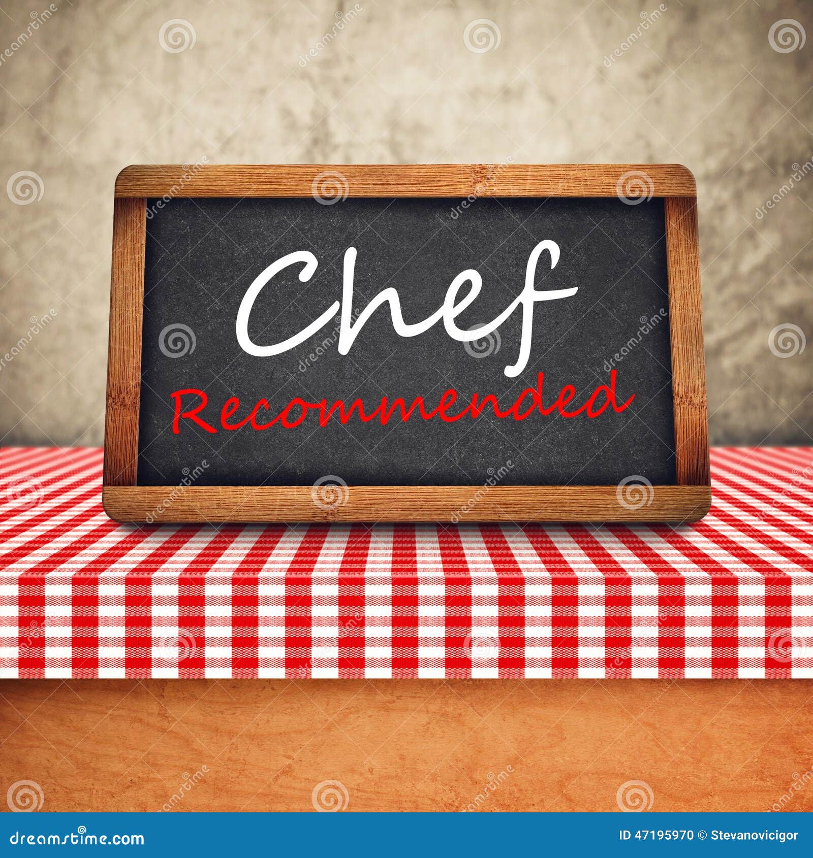 Chef Recommended Title Sur Le Tableau D'ardoise De Restaurant Photo ...