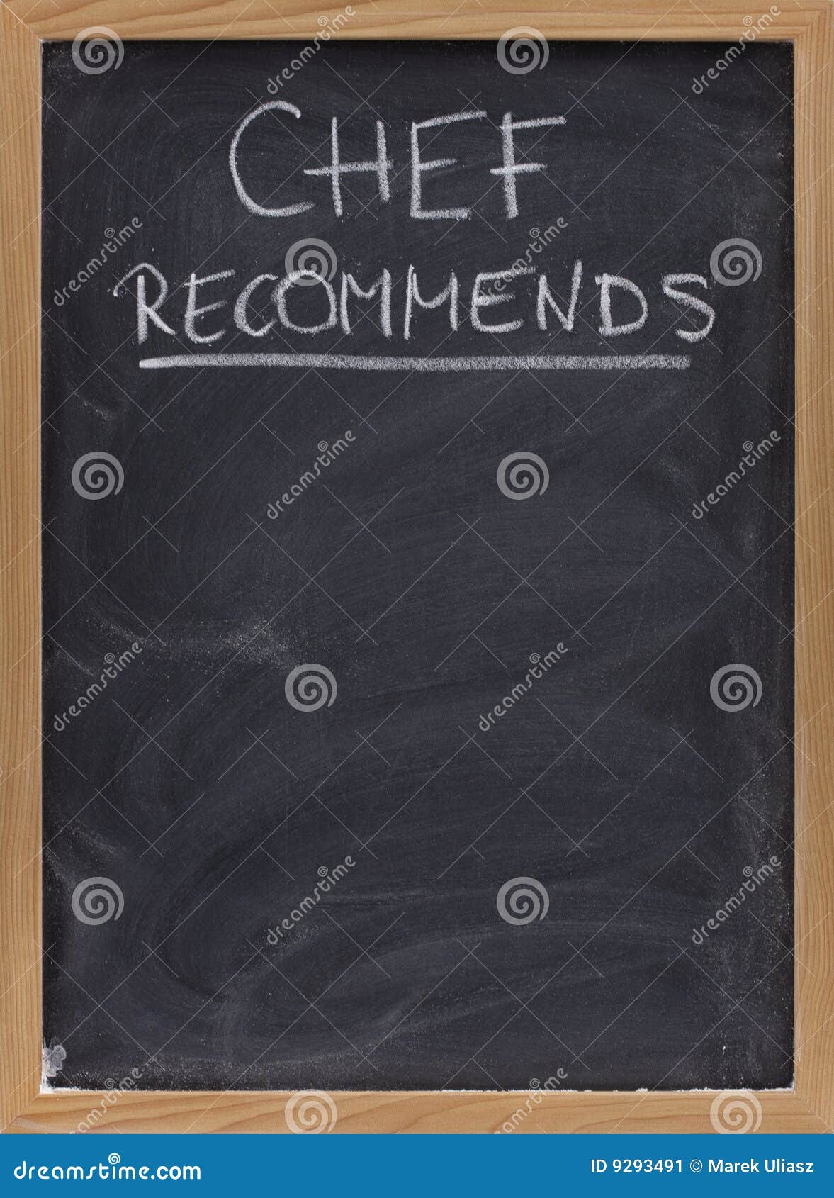Chef Recommends Advertisement on Blackboard Stock Image - Image of ...