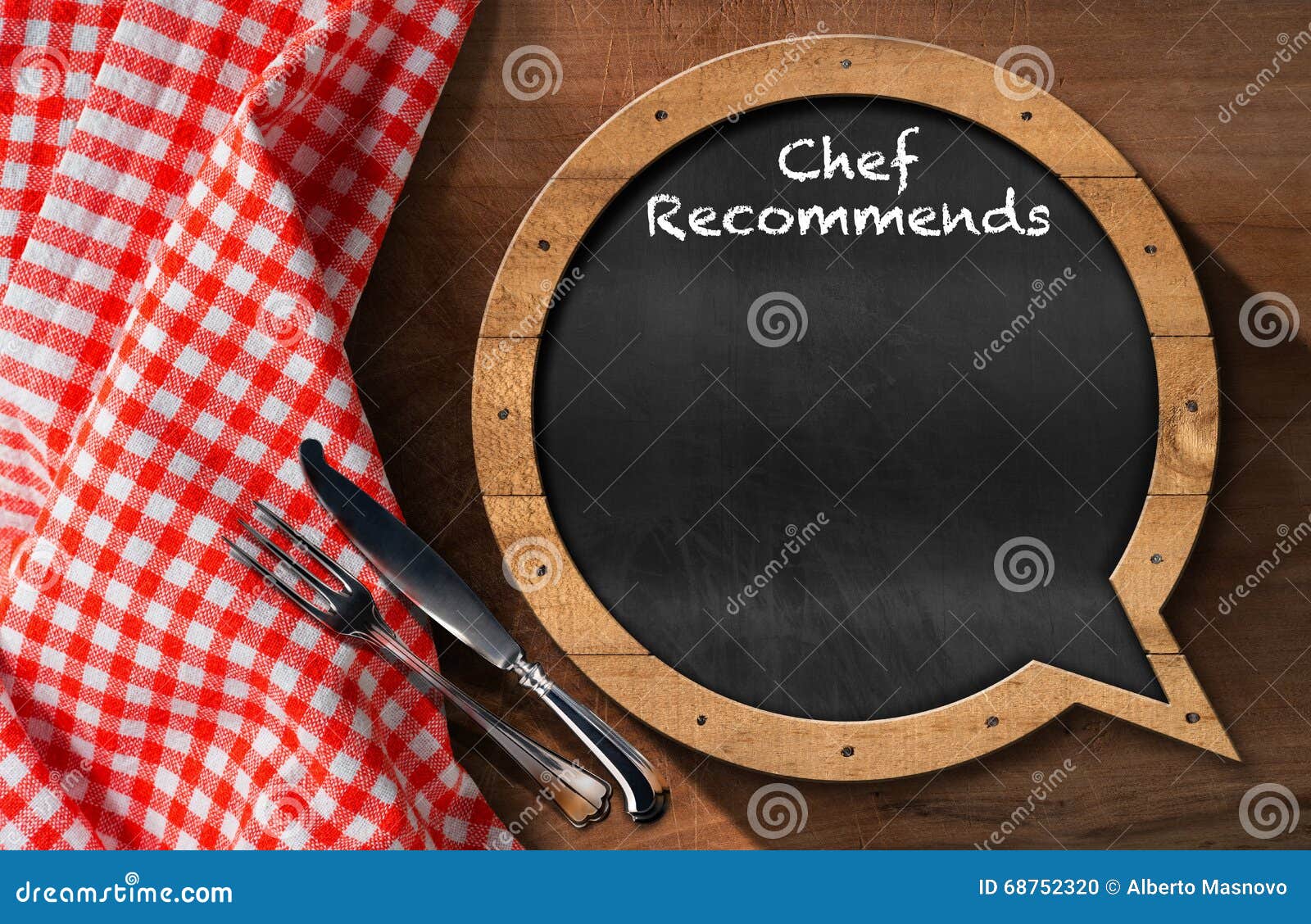 Chef Recommends - Blackboard Speech Bubble Shaped Stock Illustration ...