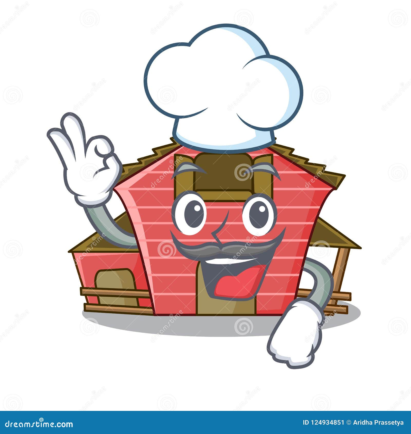 Chef a Red Barn House Character Cartoon Stock Vector - Illustration of ...