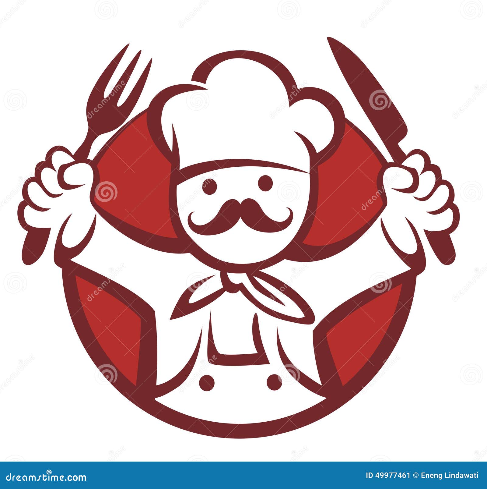 CHEF RED CIRCLE stock illustration. Illustration of chef - 49977461