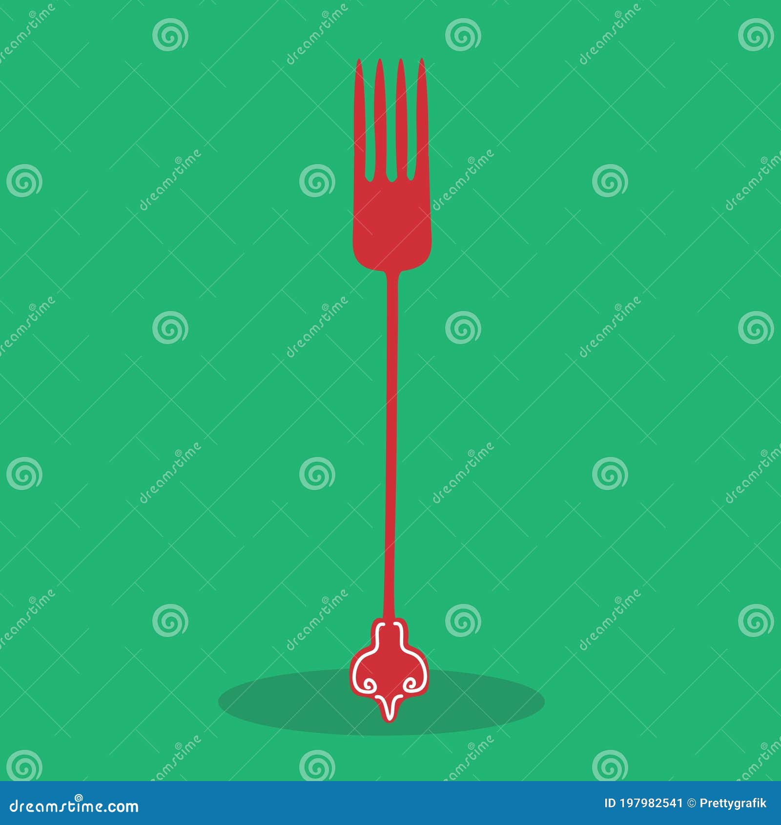 Chef red fork 14 stock vector. Illustration of vector - 197982541