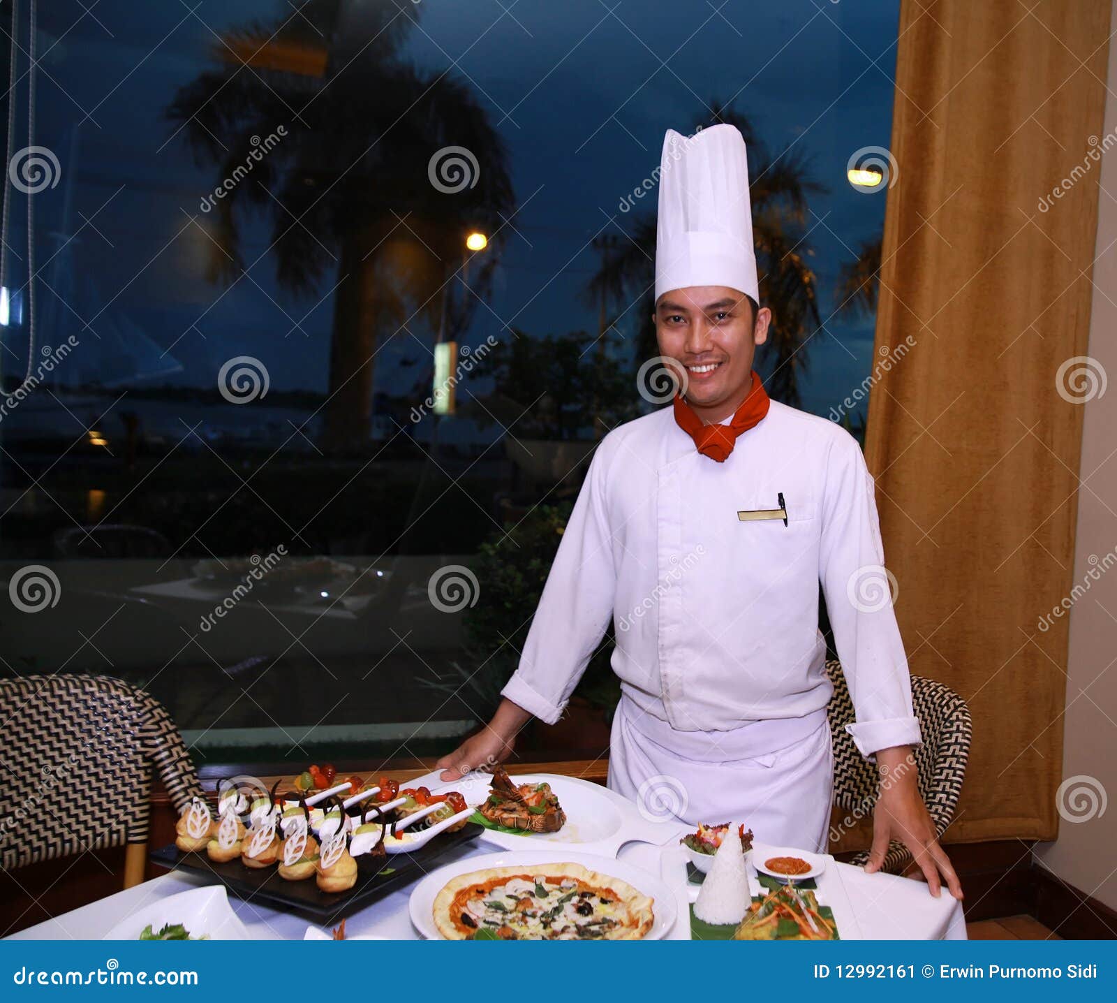Chef at restaurant stock image. Image of hotel, catering - 12992161