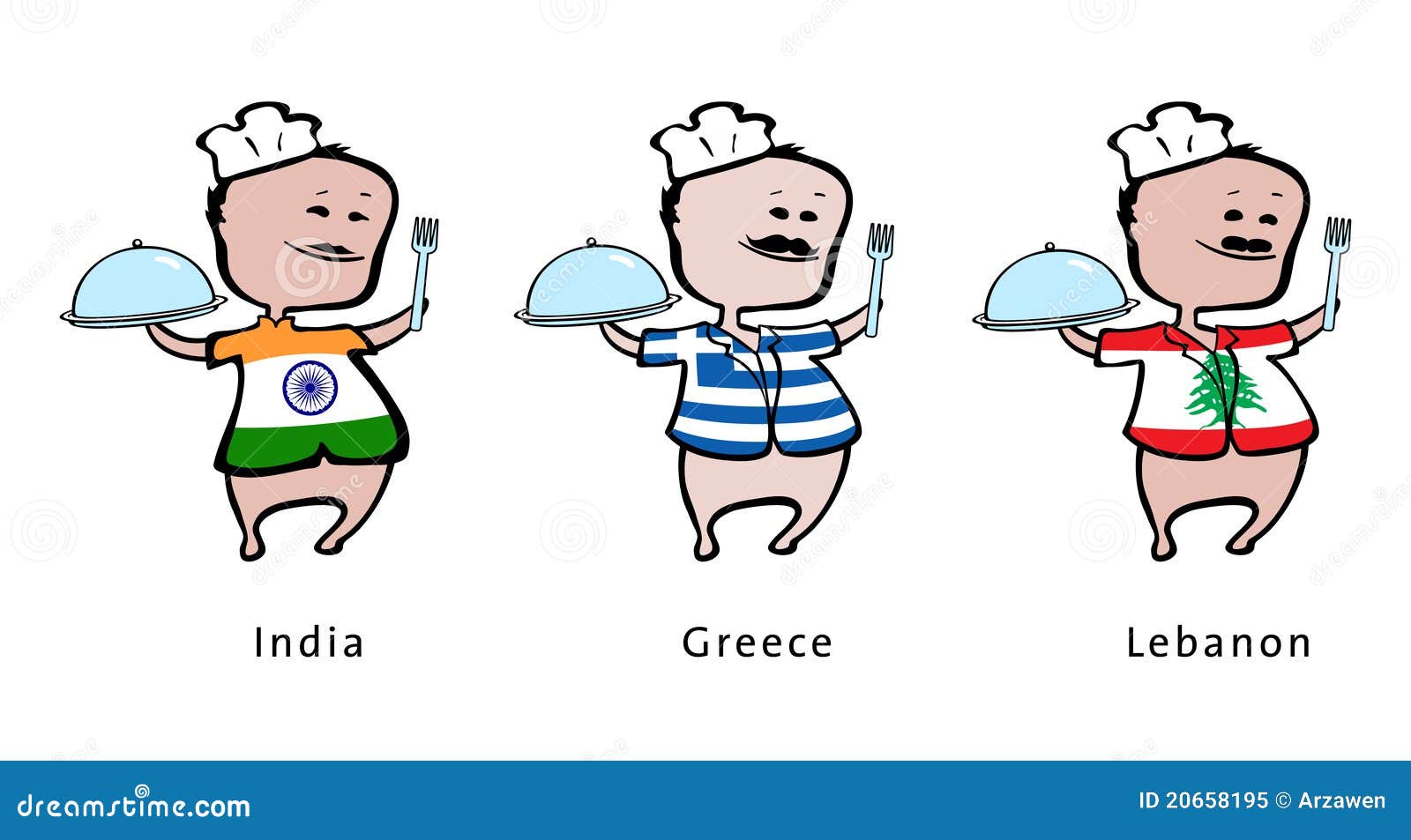 Chef of Restaurant from India, Greece, Lebanon Stock Vector ...