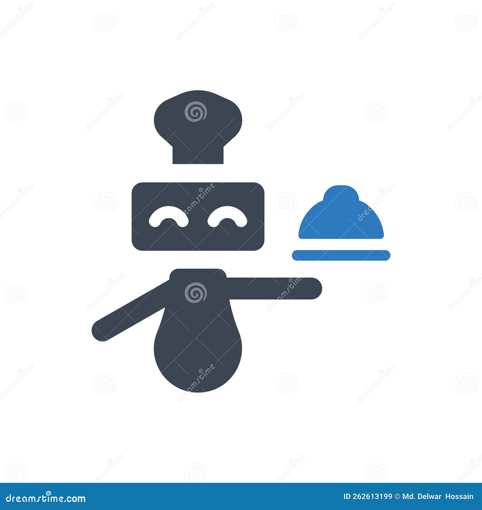 Chef robot icon stock vector. Illustration of icon, self - 262613199