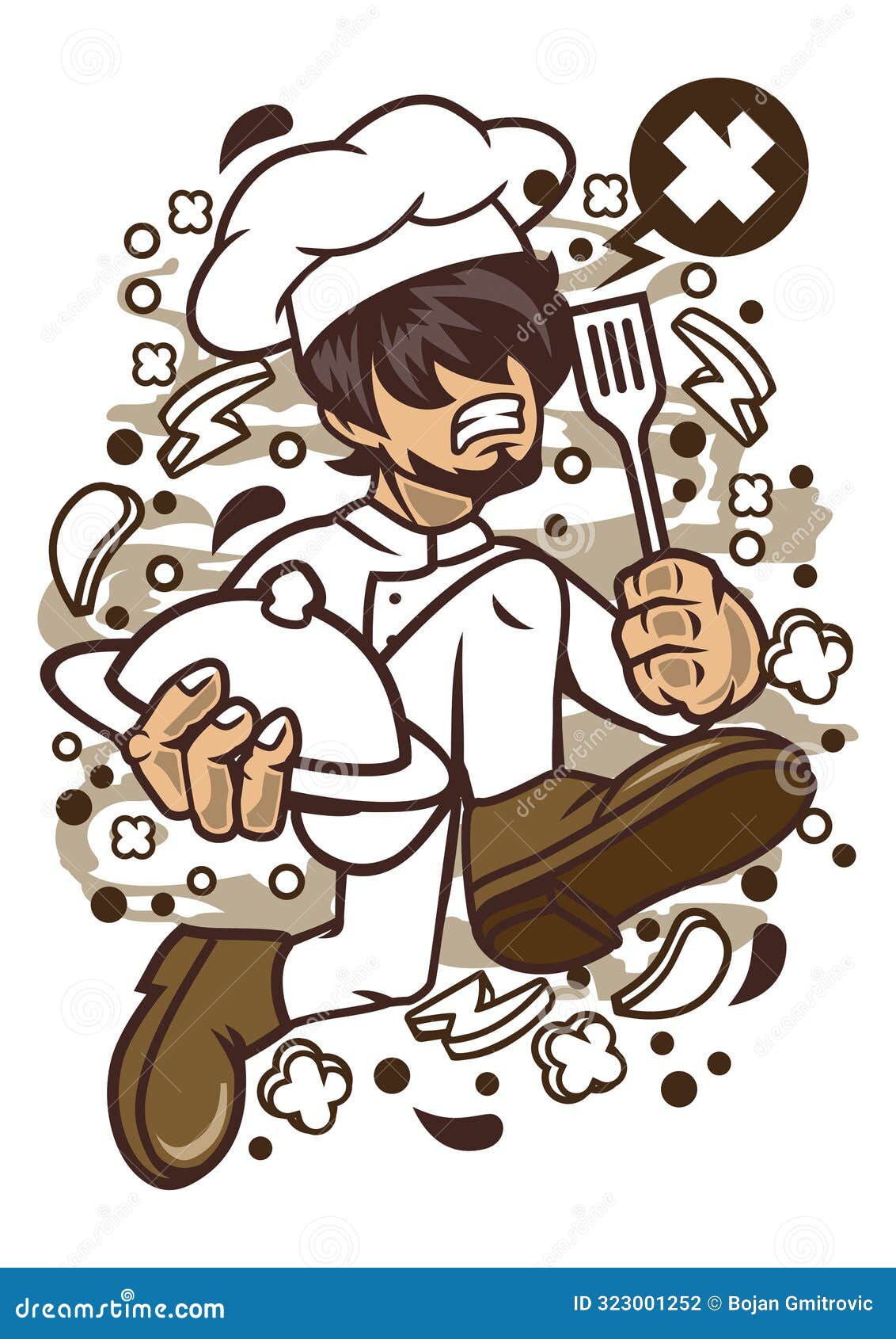 Chef Running stock illustration. Illustration of brand - 323001252
