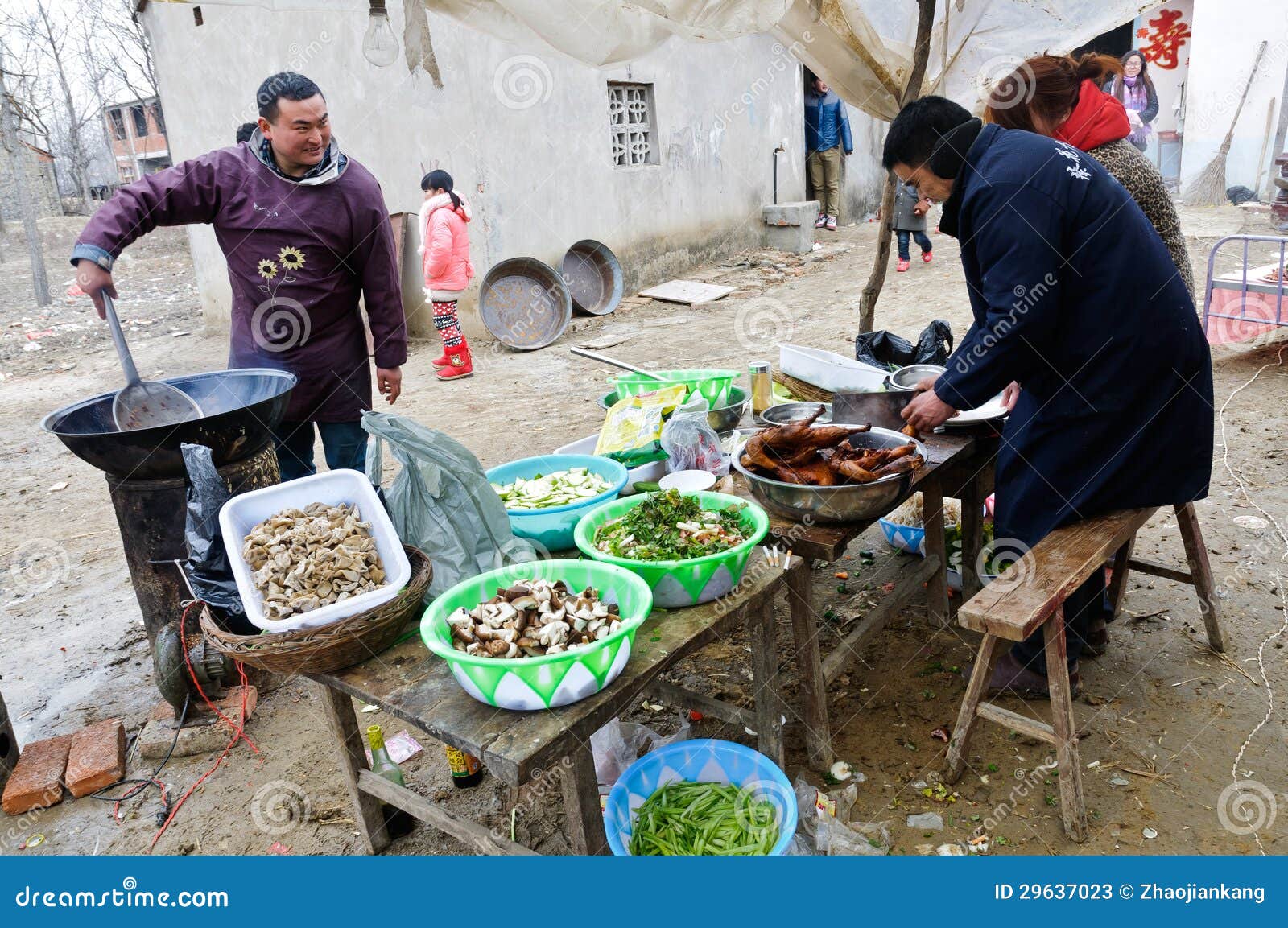 The chef in rural China editorial stock photo. Image of outside - 29637023